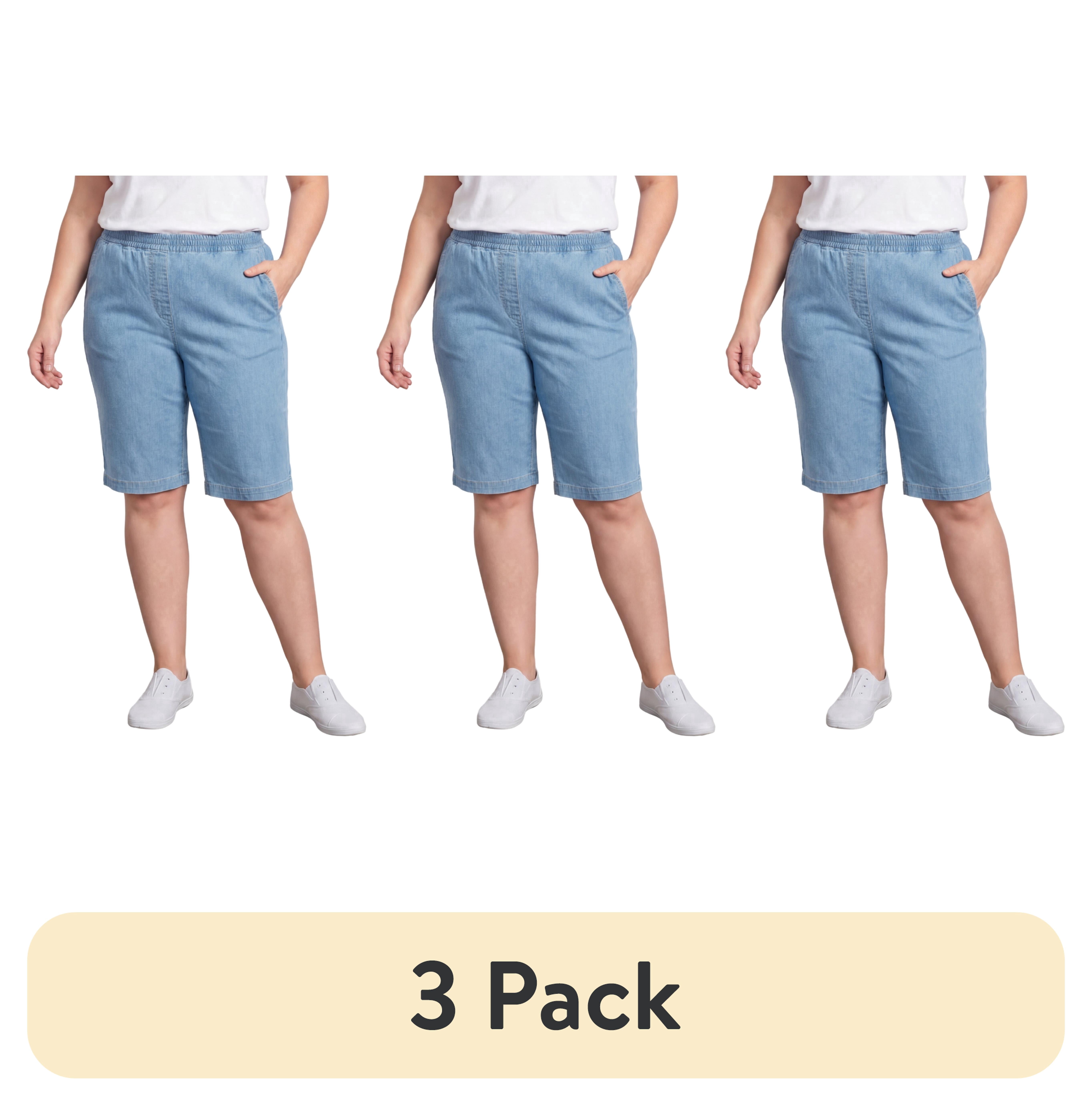 (3 pack) Turtle Bay New York Women’s Lightweight Denim Bermuda Shorts ...