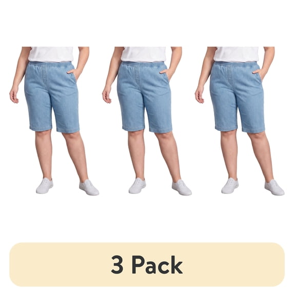 (3 pack) Turtle Bay New York Women’s Lightweight Denim Bermuda Shorts ...