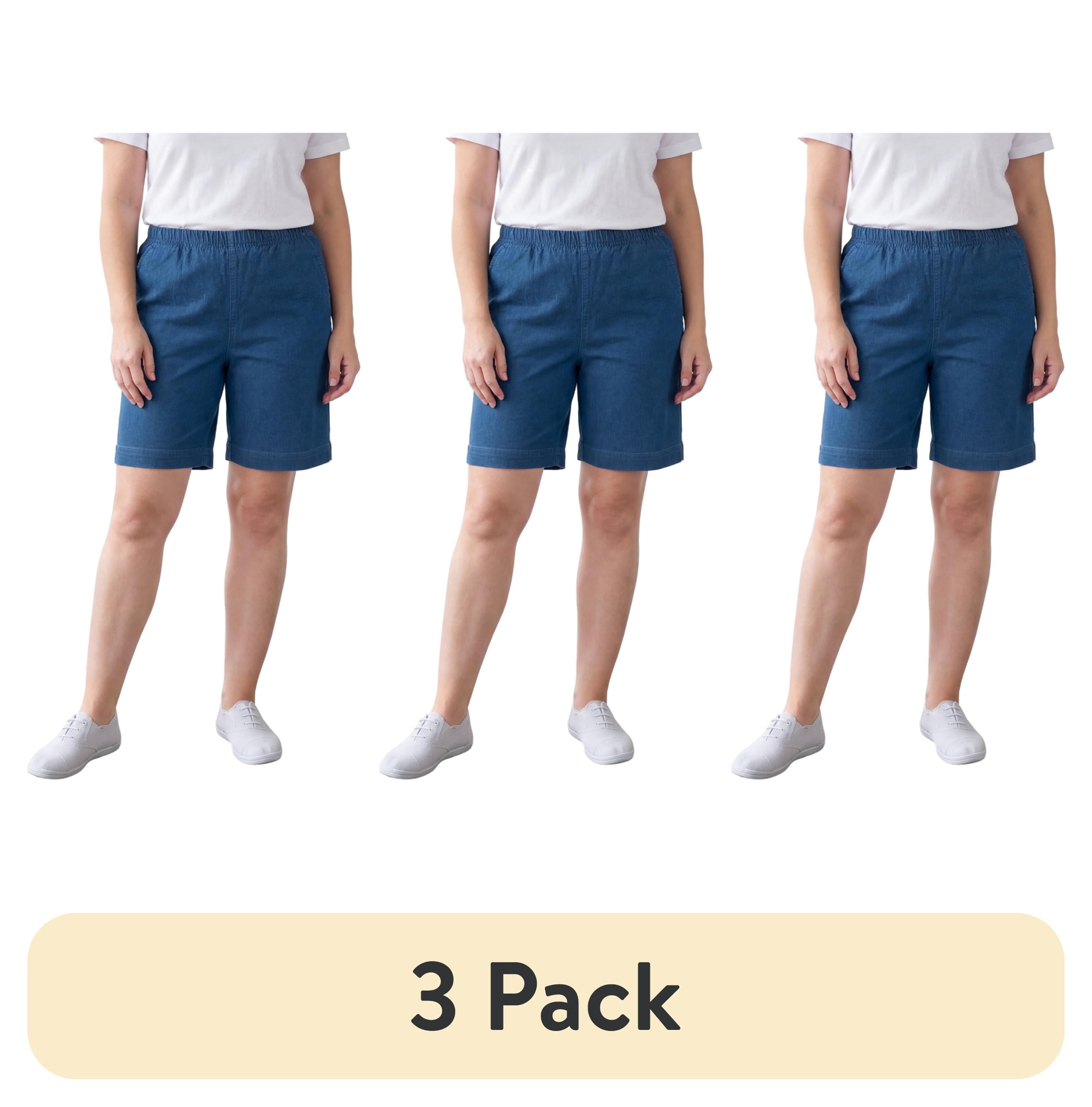 (3 pack) Turtle Bay New York Womens Lightweight Pull On Denim Shorts ...
