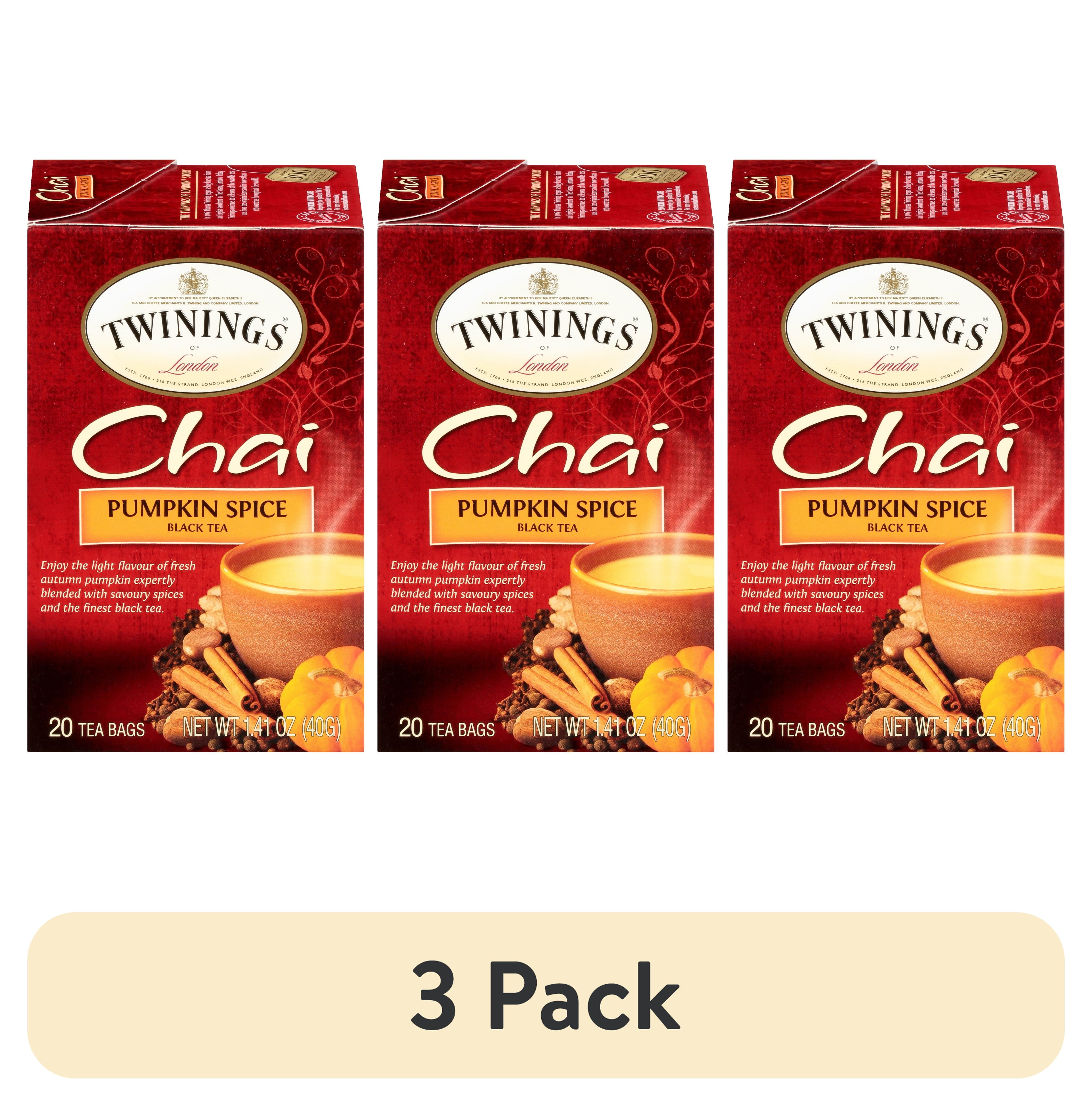 (3 pack) Twinings Chai Pumpkin Spice Black Tea Bags, 20 Count - Walmart.com
