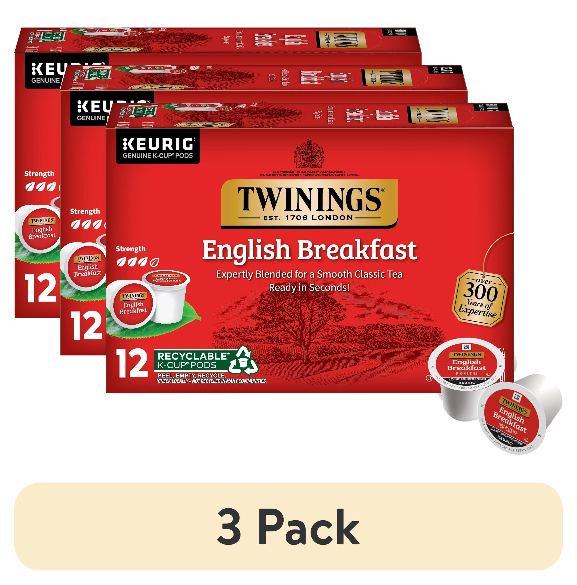 (3 pack) Twinings English Breakfast Keurig Tea Pods, 12 Ct, Caffeinated ...