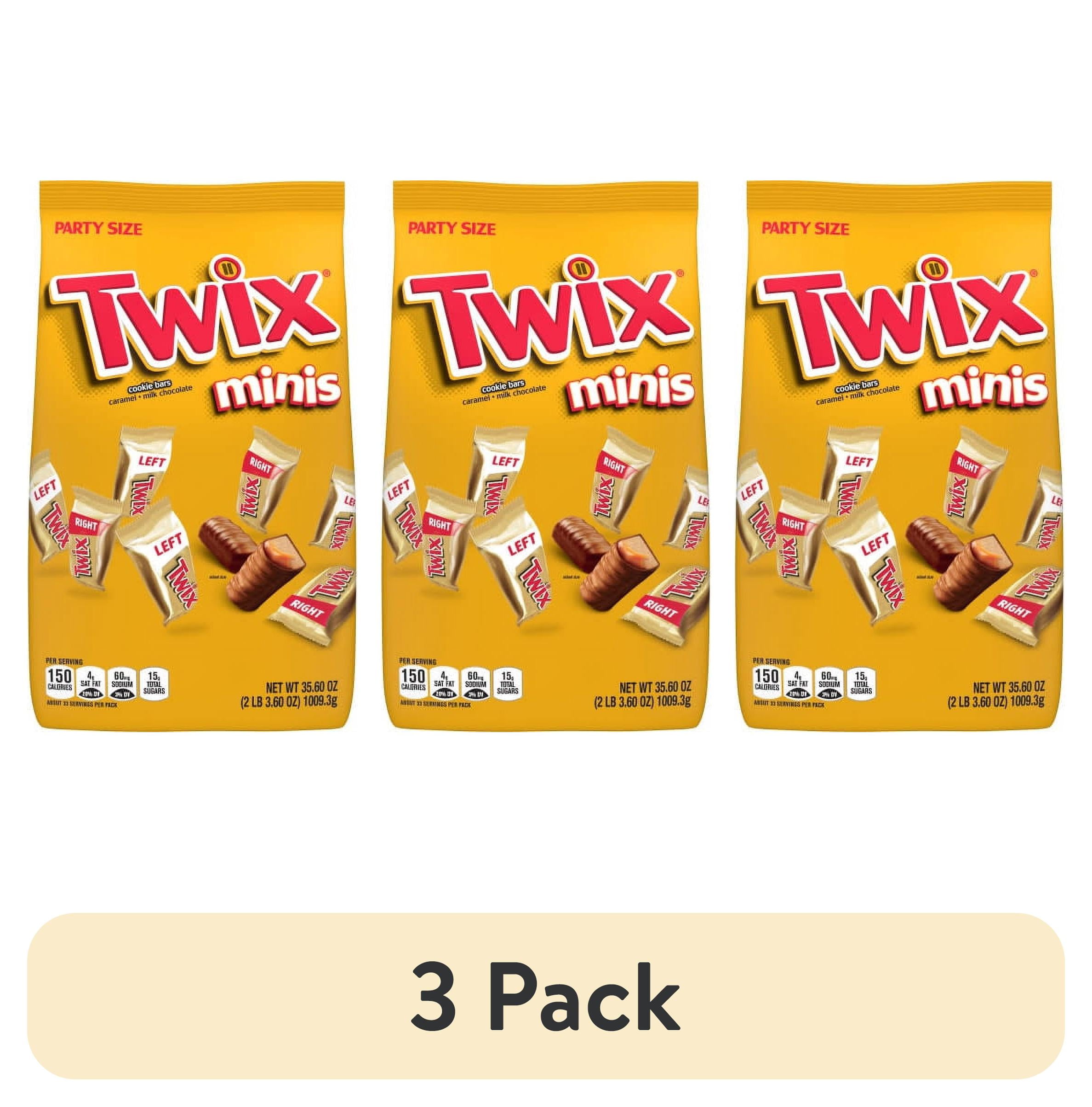 (3 pack) Twix Caramel Minis Size Chocolate Cookie Bar Candy Bag, 35.6 ...