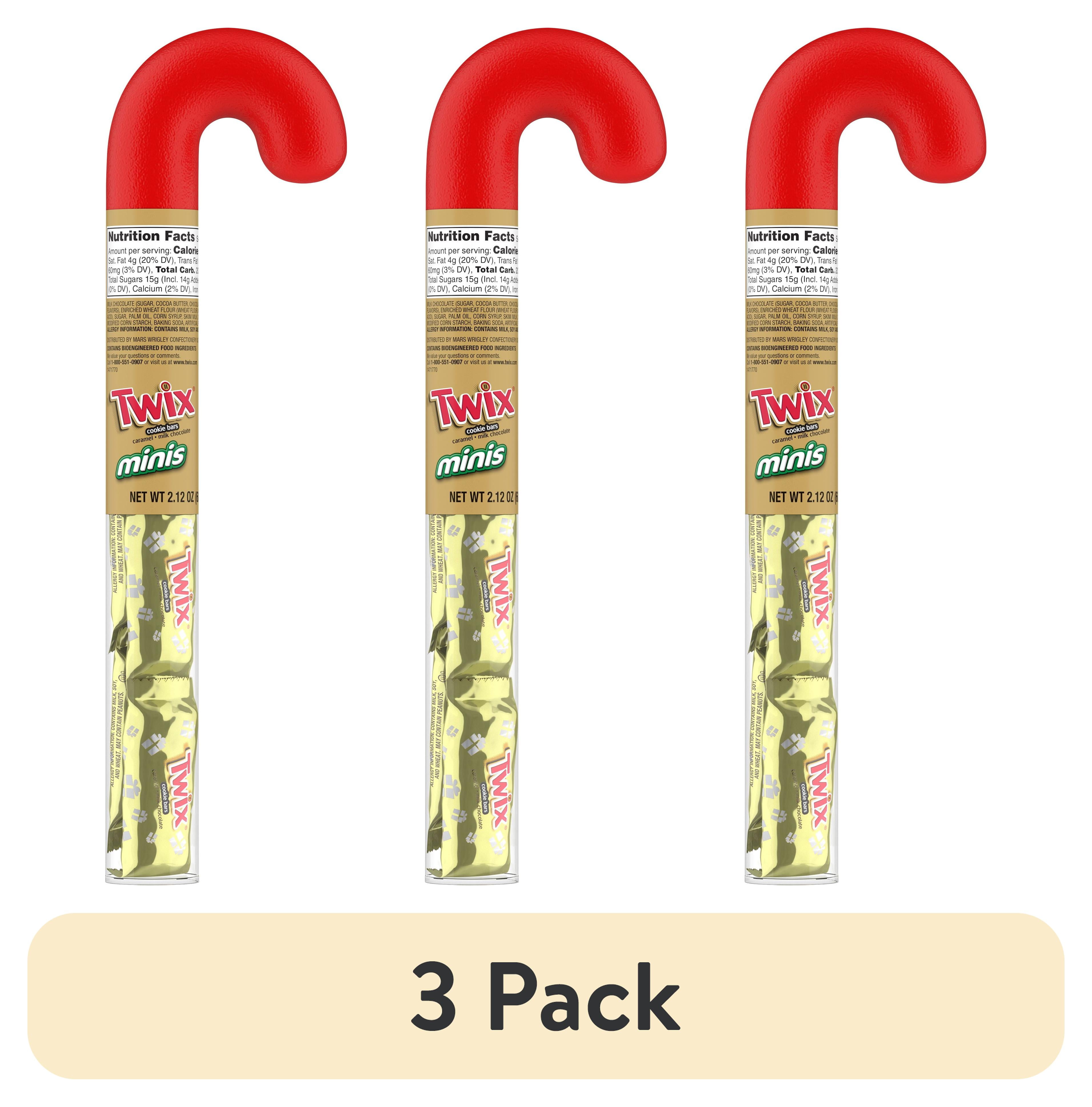 (3 pack) Twix Minis Chocolate Bars Christmas Candy Cane - 2.12 oz ...