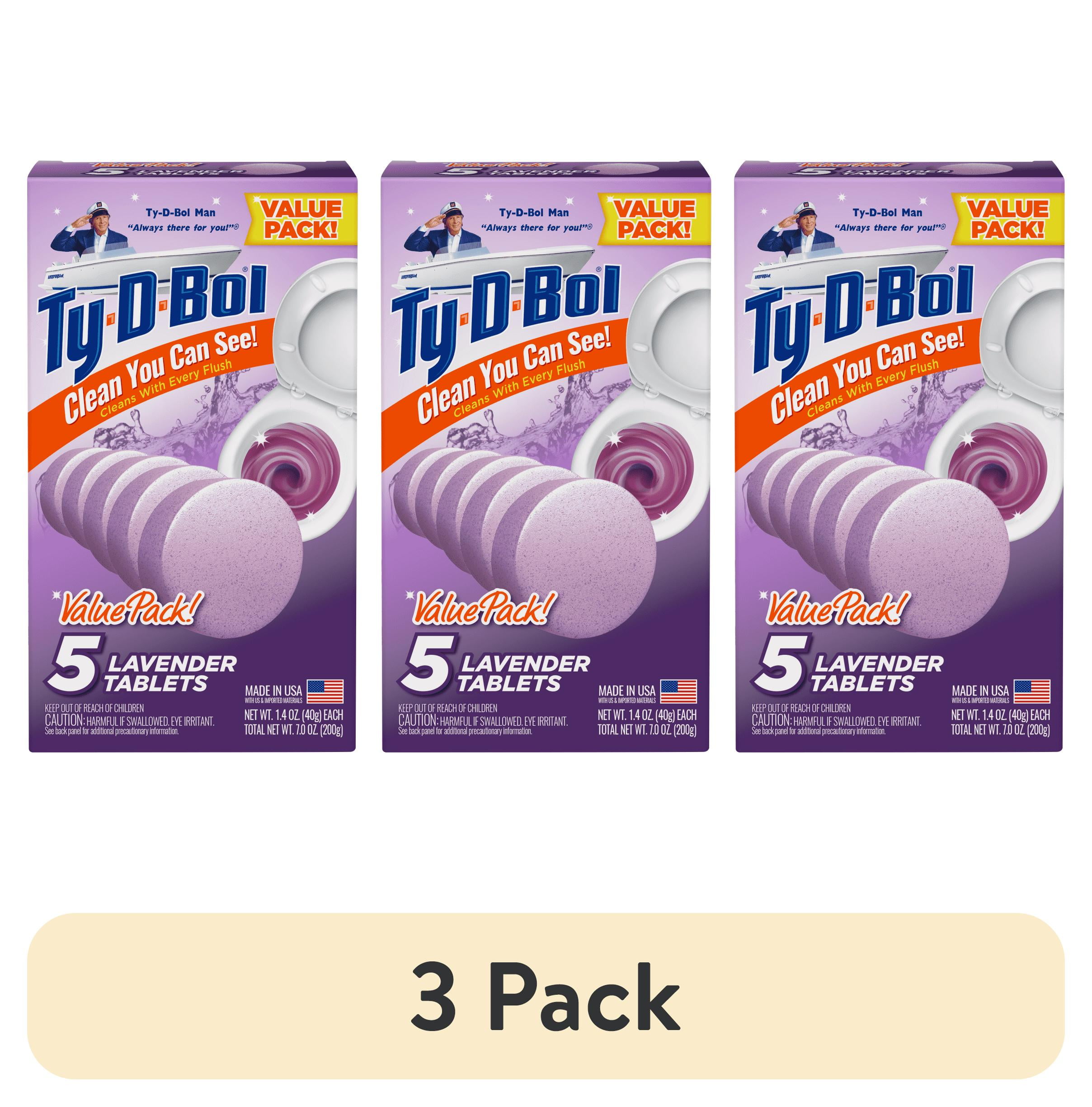 (3 pack) Ty-D-Bol Bleach-Free Toilet Bowl Cleaner Tablets, Lavender ...