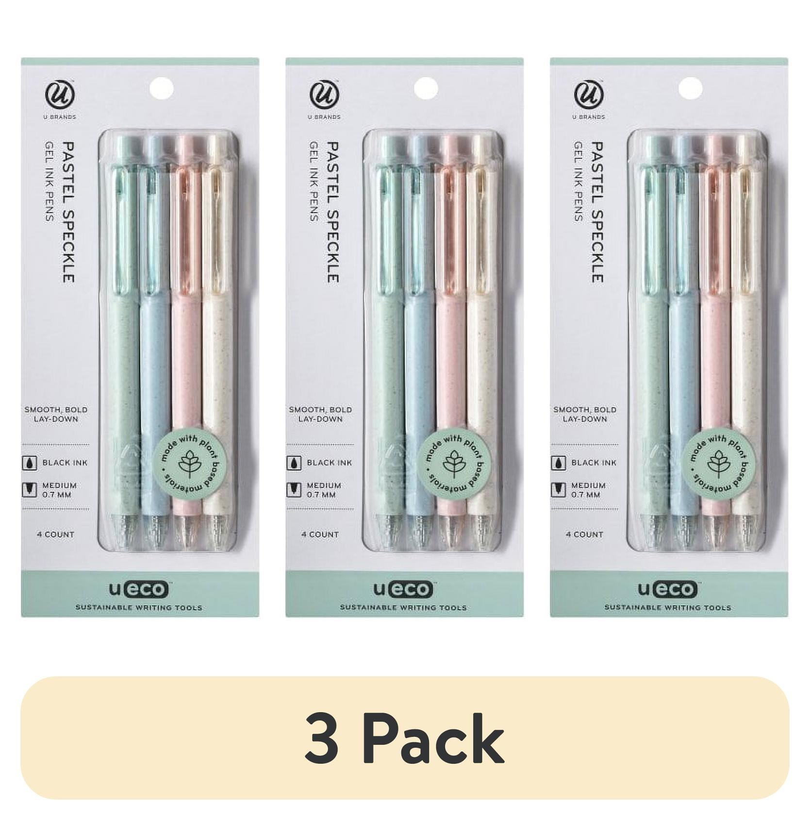 (3 pack) U Brands U-Eco Gel Pen, Black Ink, Pastel Speckle, 4 Count, 0 ...