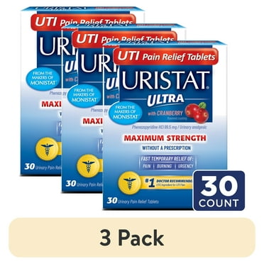 Uristat Ultra UTI Pain Relief Tablets, OTC Medicine, Fast Relief ...
