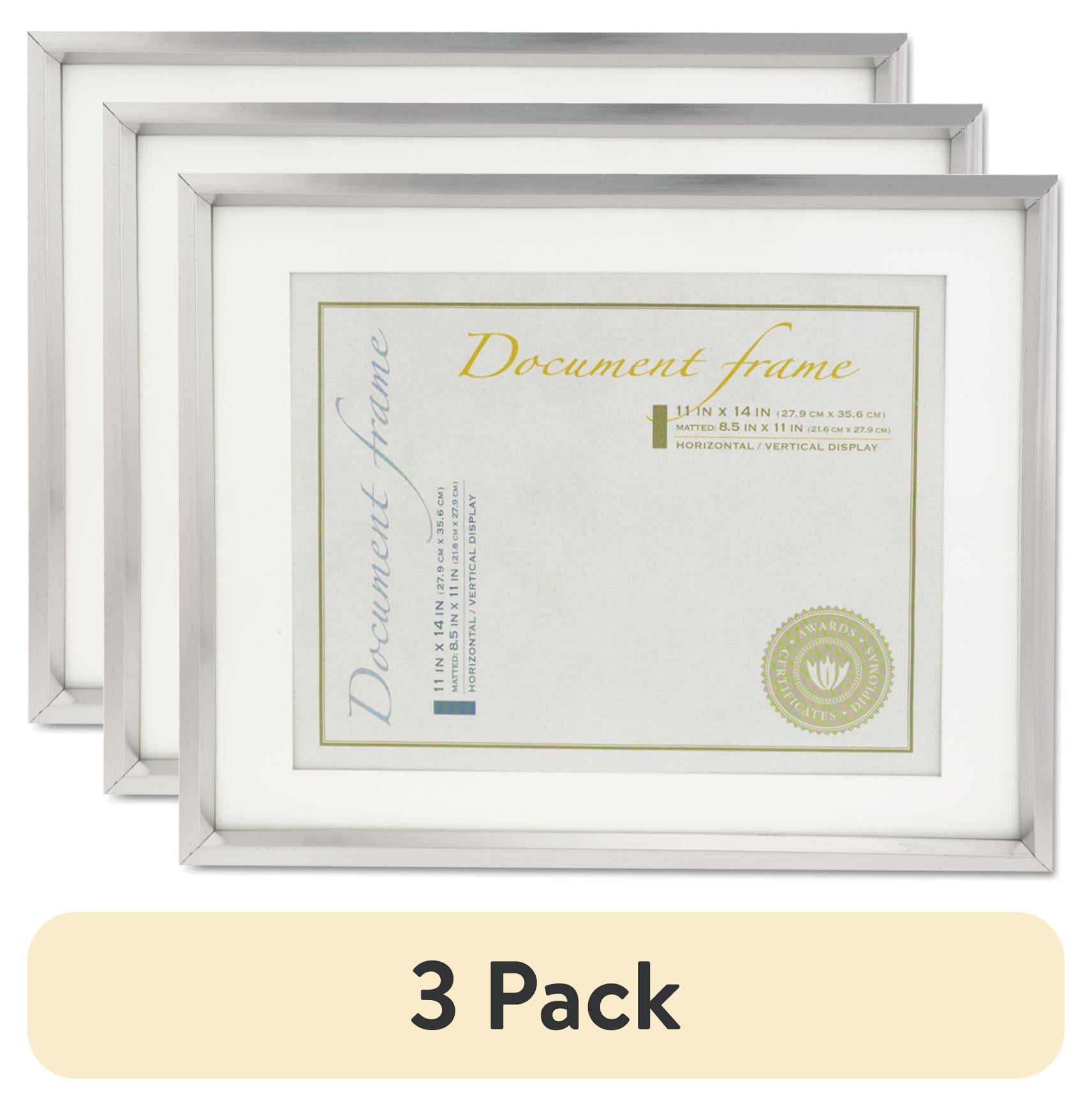 (3 pack) Universal Plastic Document Frame with Mat, 11 x 14 and 8.5 x ...