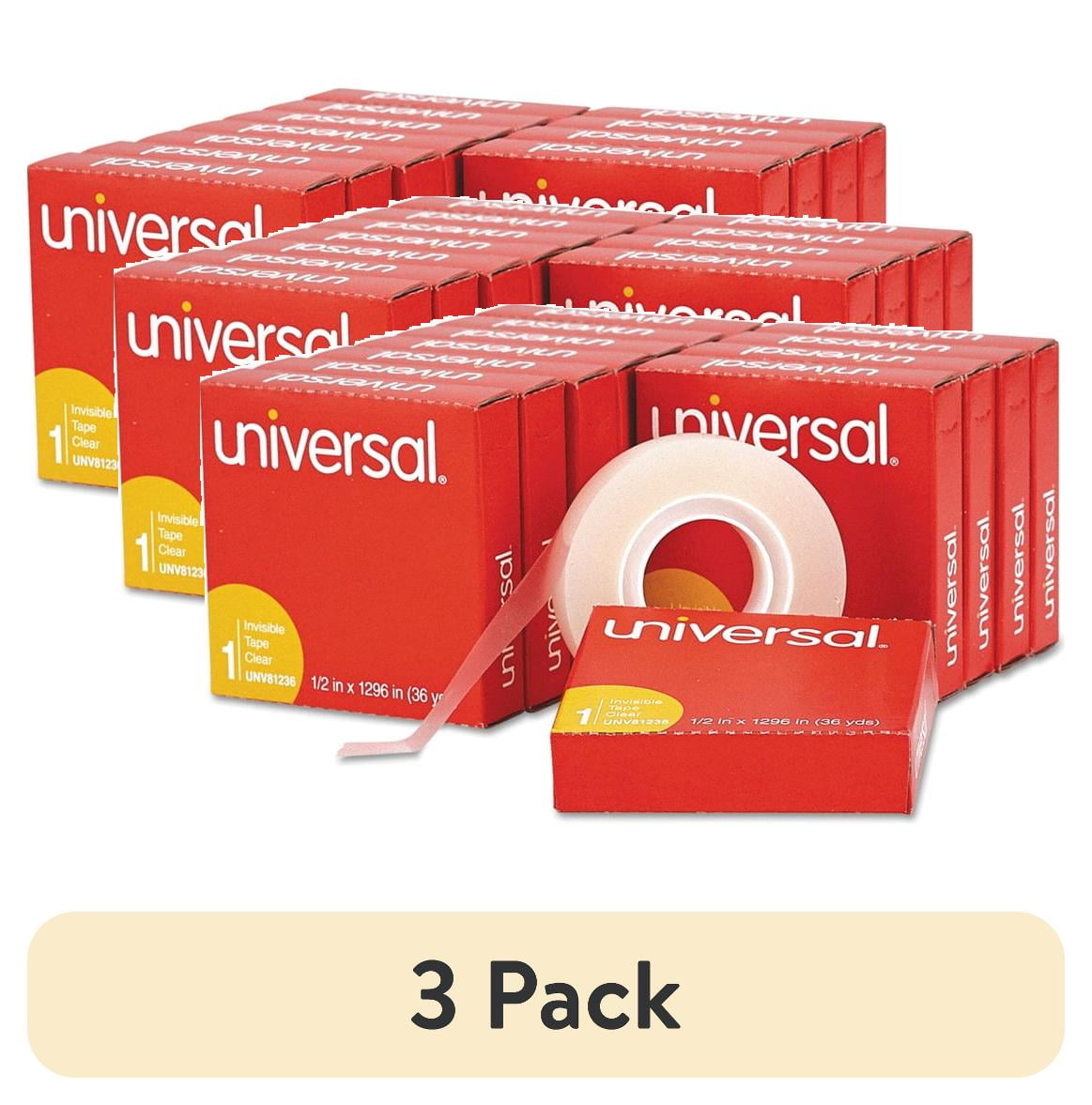 (3 pack) Universal® Invisible Tape, 1" Core, 0.5" X 36 Yds, Clear, 12/pack UNV81236VP - Walmart.com