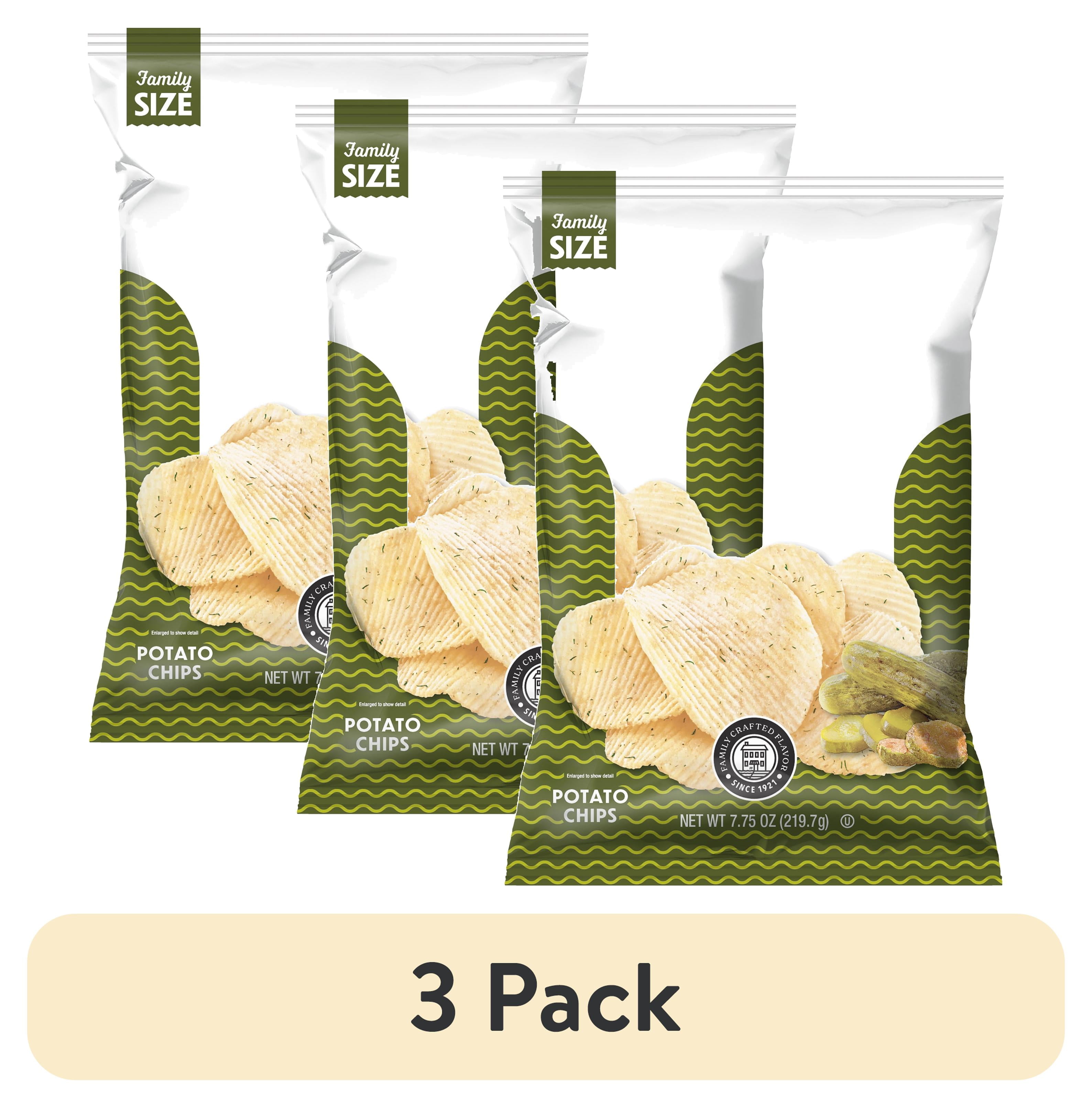 (3 pack) Utz Ripples Fried Dill Pickle Potato Chips, Gluten-Free ...