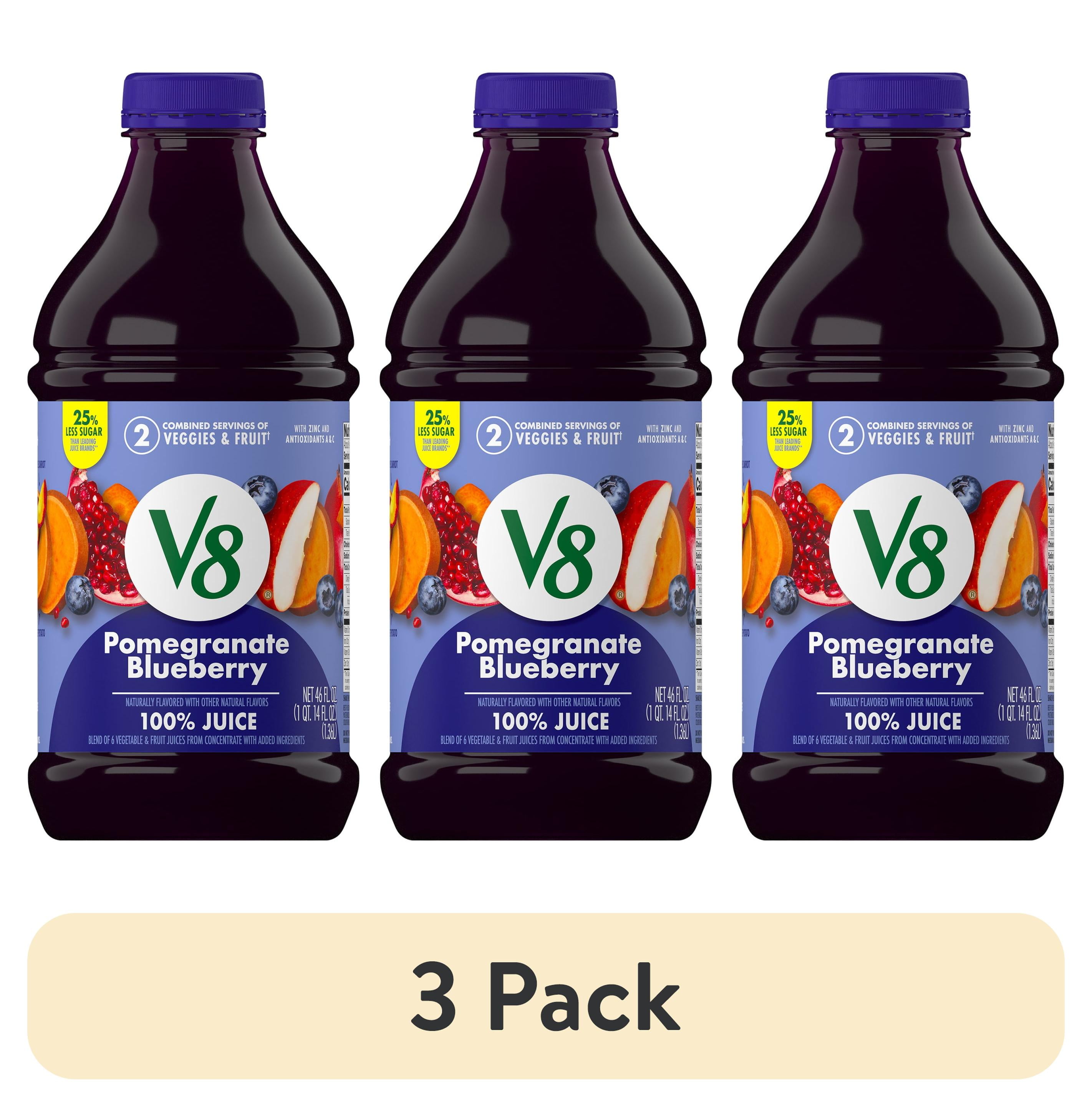 (3 pack) V8 Pomegranate Blueberry 100% Fruit and Vegetable Juice, 46 fl ...