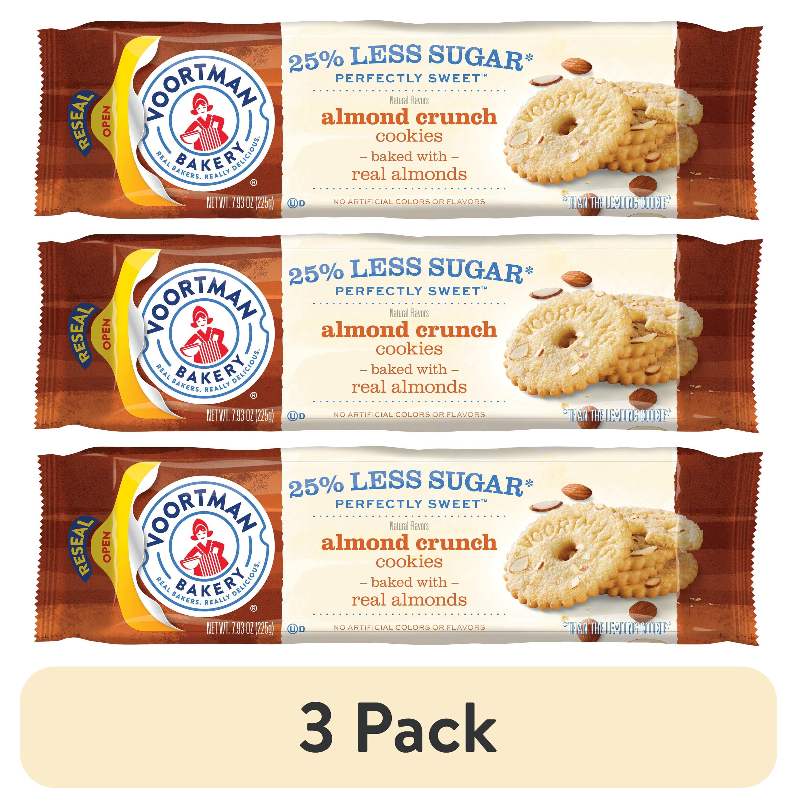 (3 pack) VOORTMAN Bakery Perfectly Sweet Almond Crunch Cookies, 7.93 OZ ...