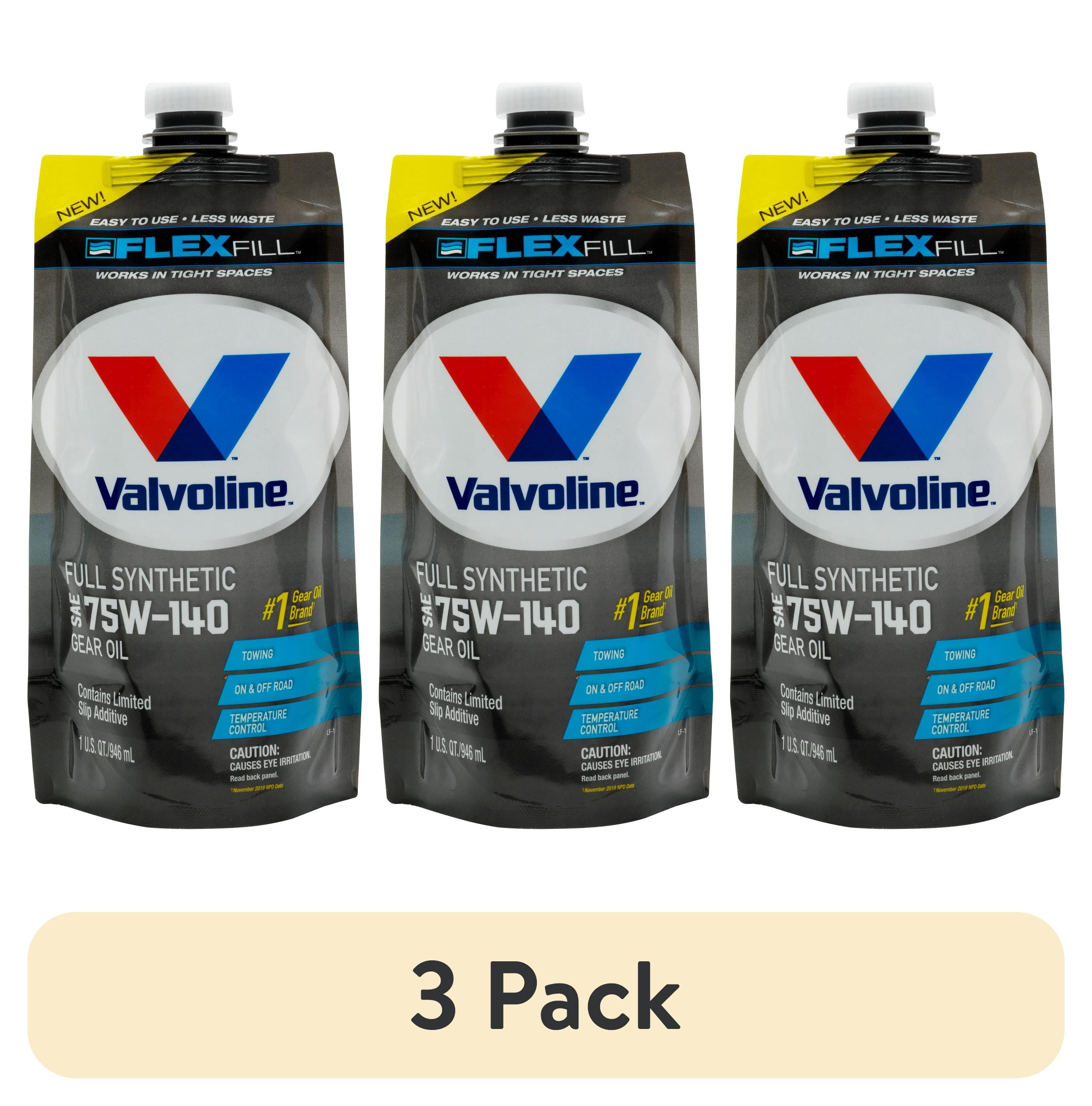 (3 pack) Valvoline Flex Fill 75W-140 Full Synthetic Gear Oil 1 QT ...