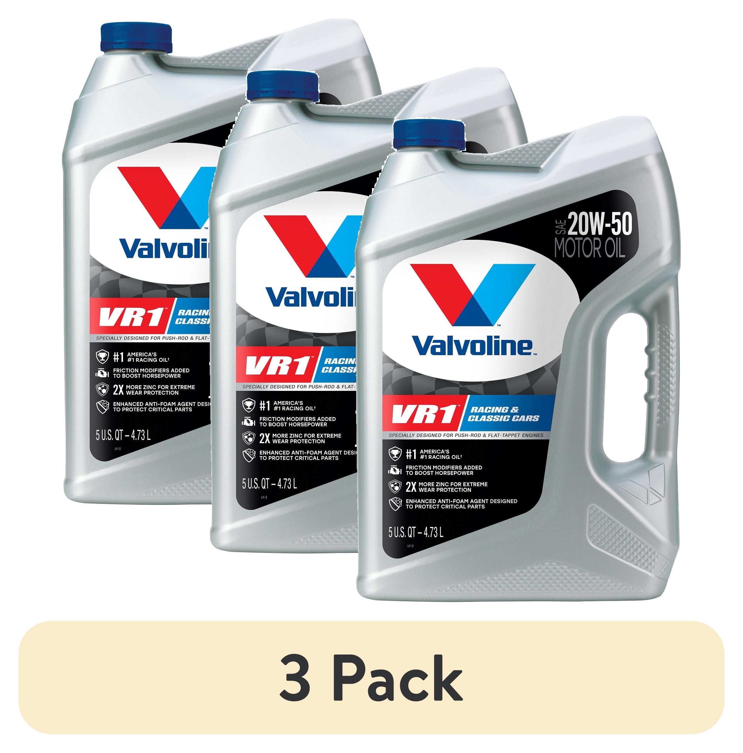 (3 pack) Valvoline VR1 Racing Motor Oil SAE 20W-50 - Walmart.com