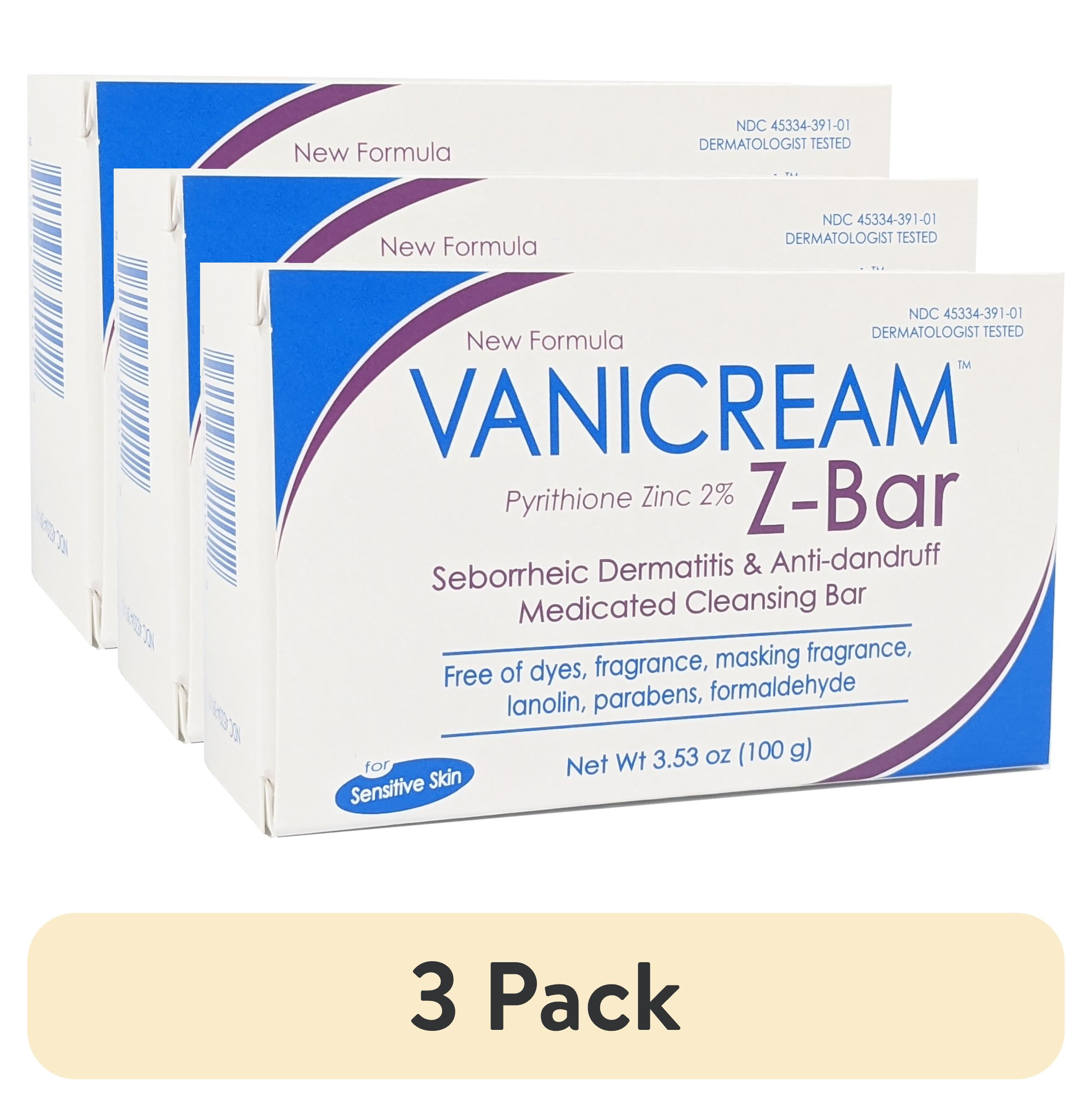 (3 pack) Vanicream Z-Bar Seborrheic Dermatitis & Anti-dandruff 2 % ...