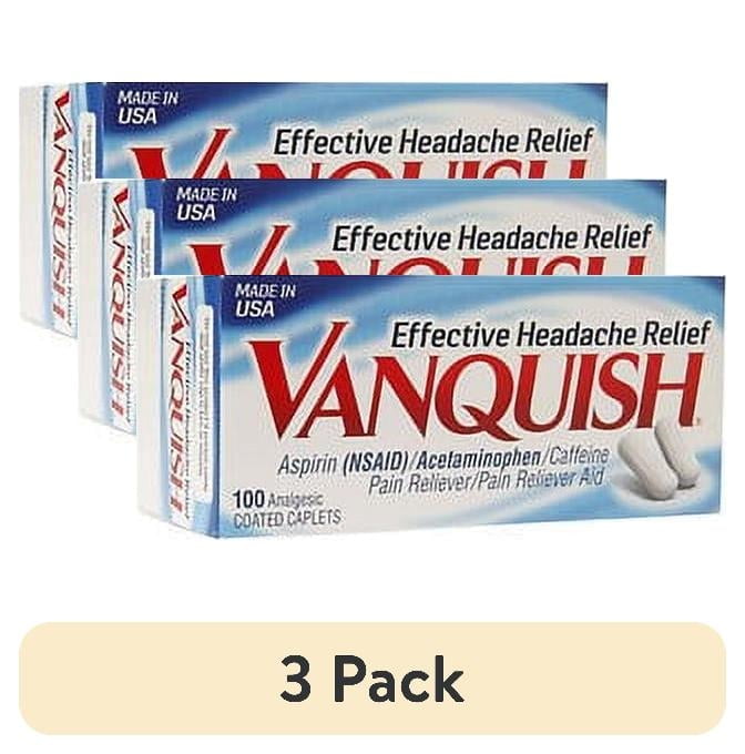 (3 pack) Vanquish Effective Headache Relief – Aspirin (NSAID ...
