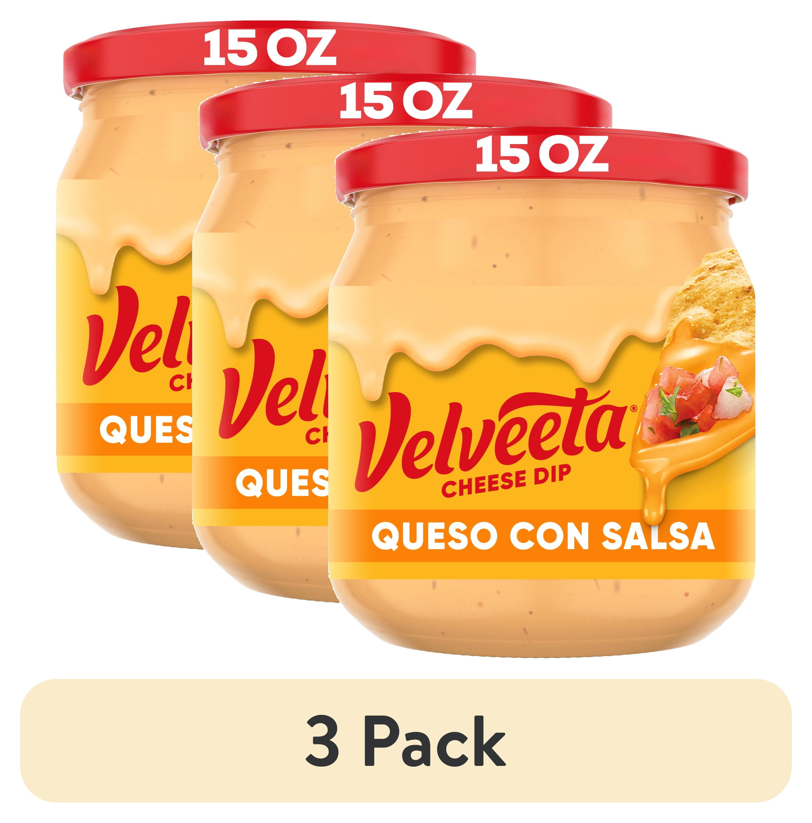 (3 pack) Velveeta Queso con Salsa Cheese Dip, 15 oz Jar - Walmart.com
