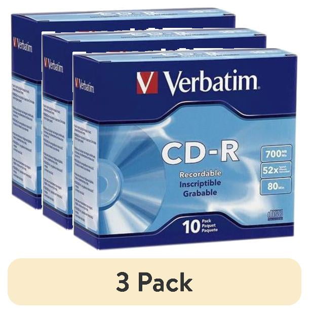 (3 pack) Verbatim 94935 700 MB/80 min 52x CD-R Recordable Discs in Slim ...
