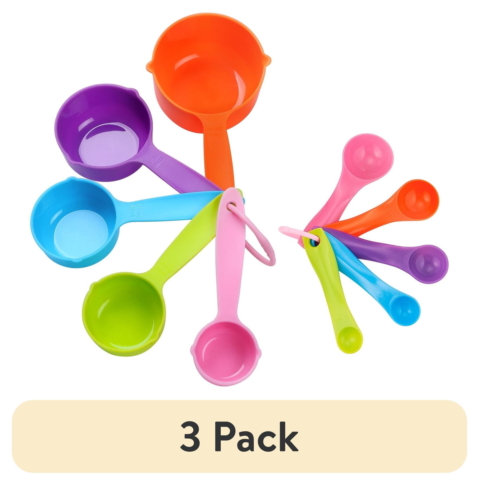 (3 pack) Vesteel Measuring Cups and Spoons Set, 10-Piece Plastic ...