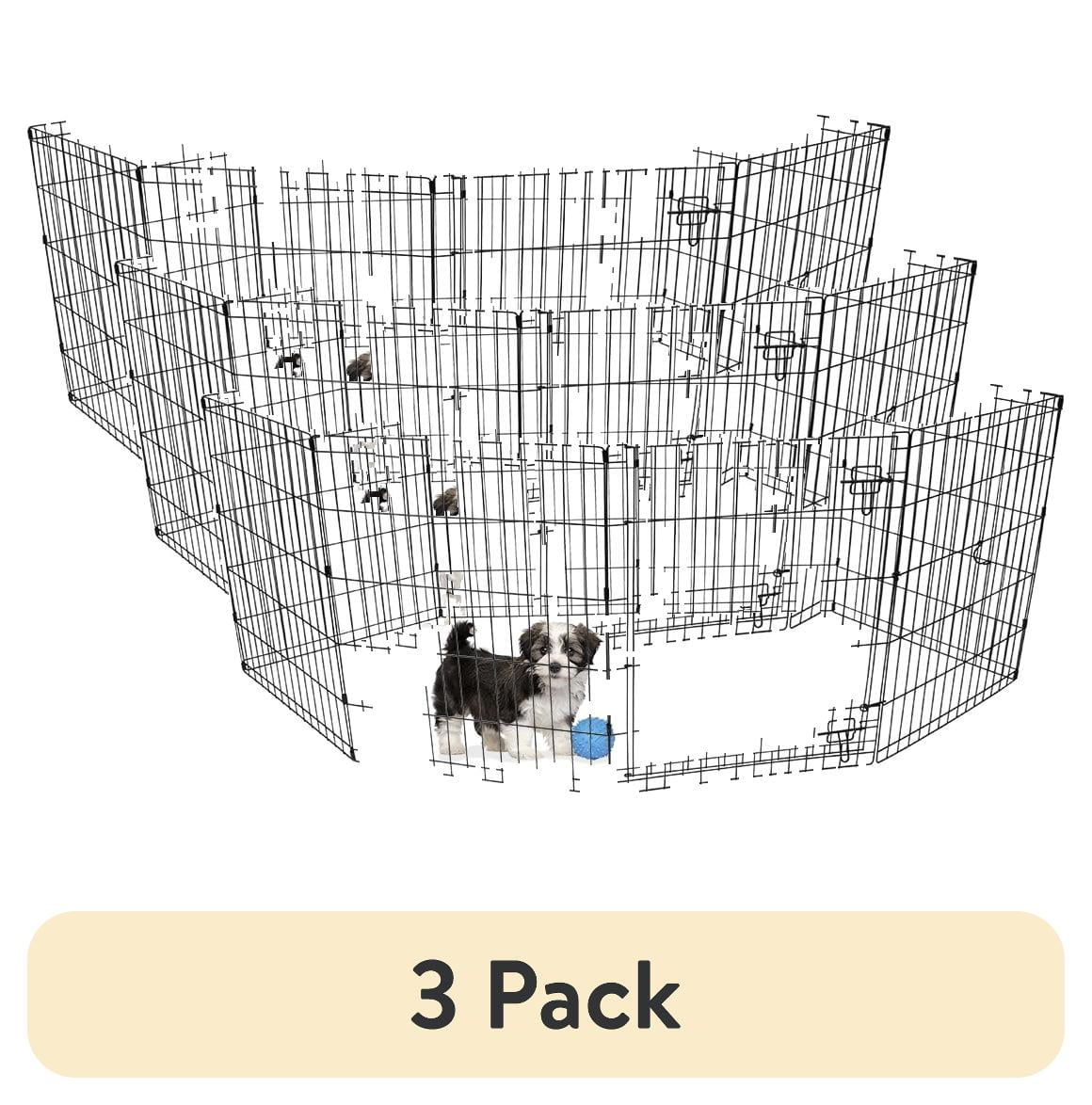 (3 pack) Vibrant Life Foldable 8-Panel Steel Wire Playpen for Dogs ...