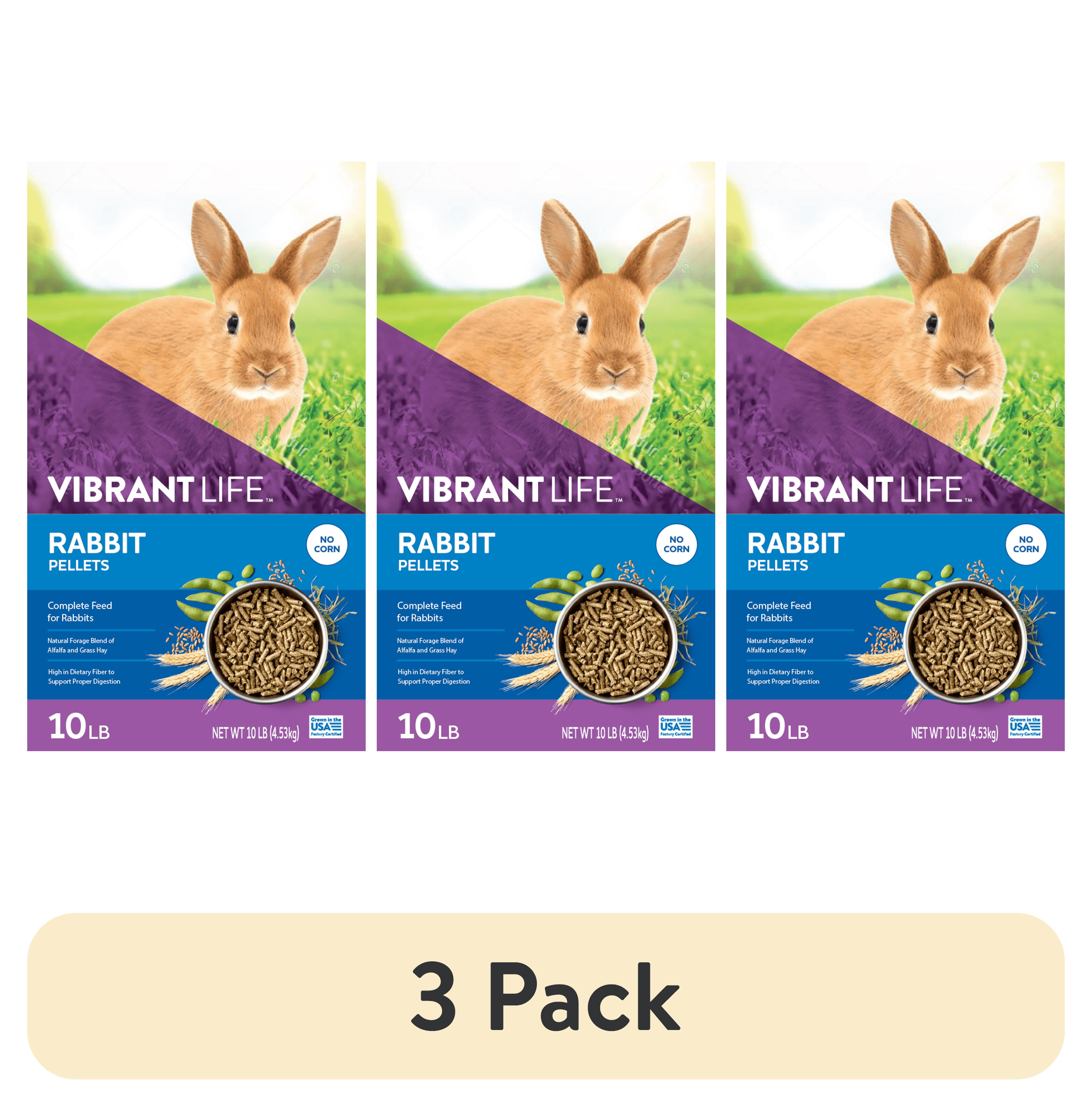 (3 pack) Vibrant Life Rabbit Pellets, 10 lb - Walmart.com