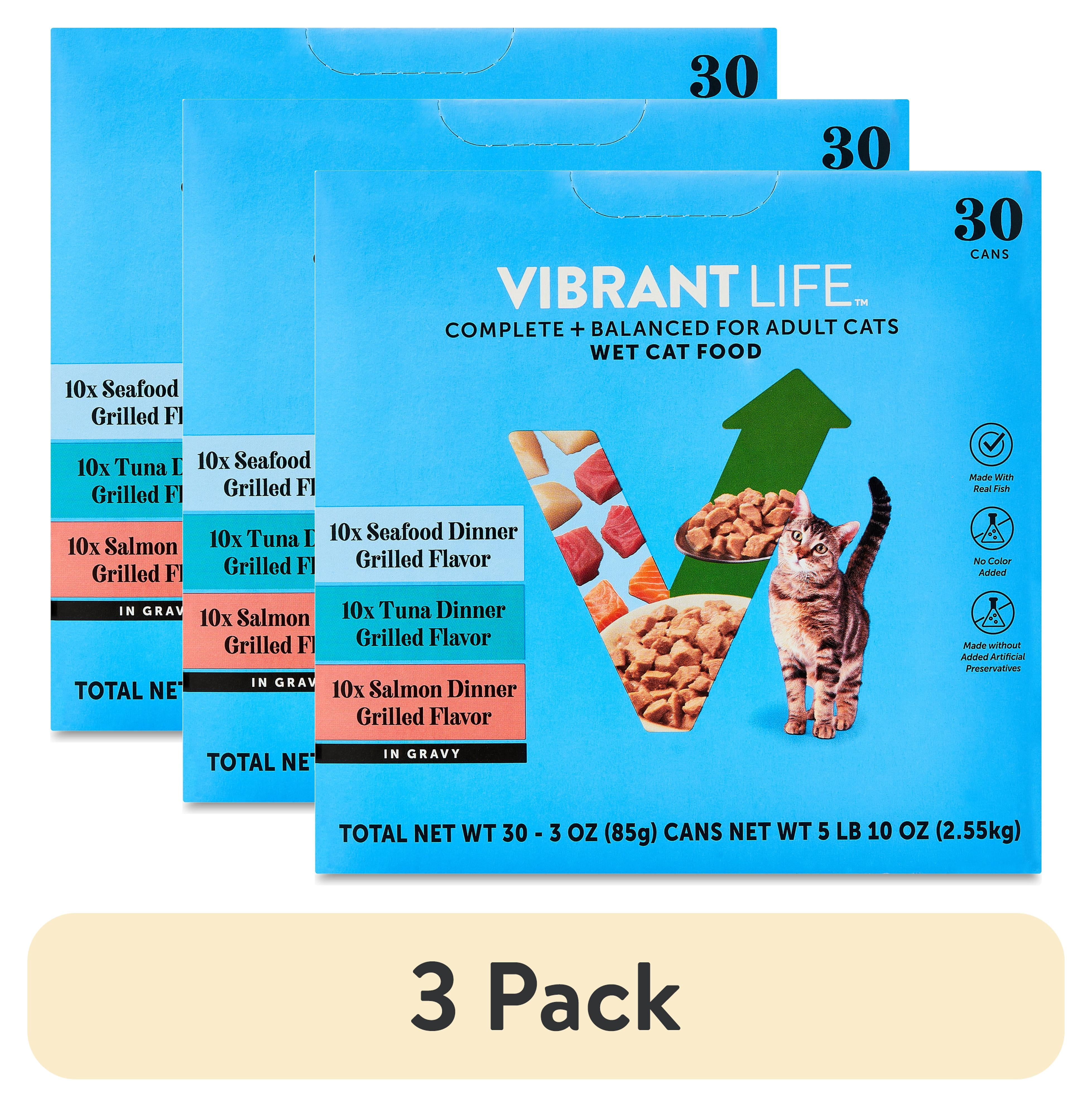 (3 pack) Vibrant Life Variety Pack Grilled Flavor in Gravy Wet Cat Food ...