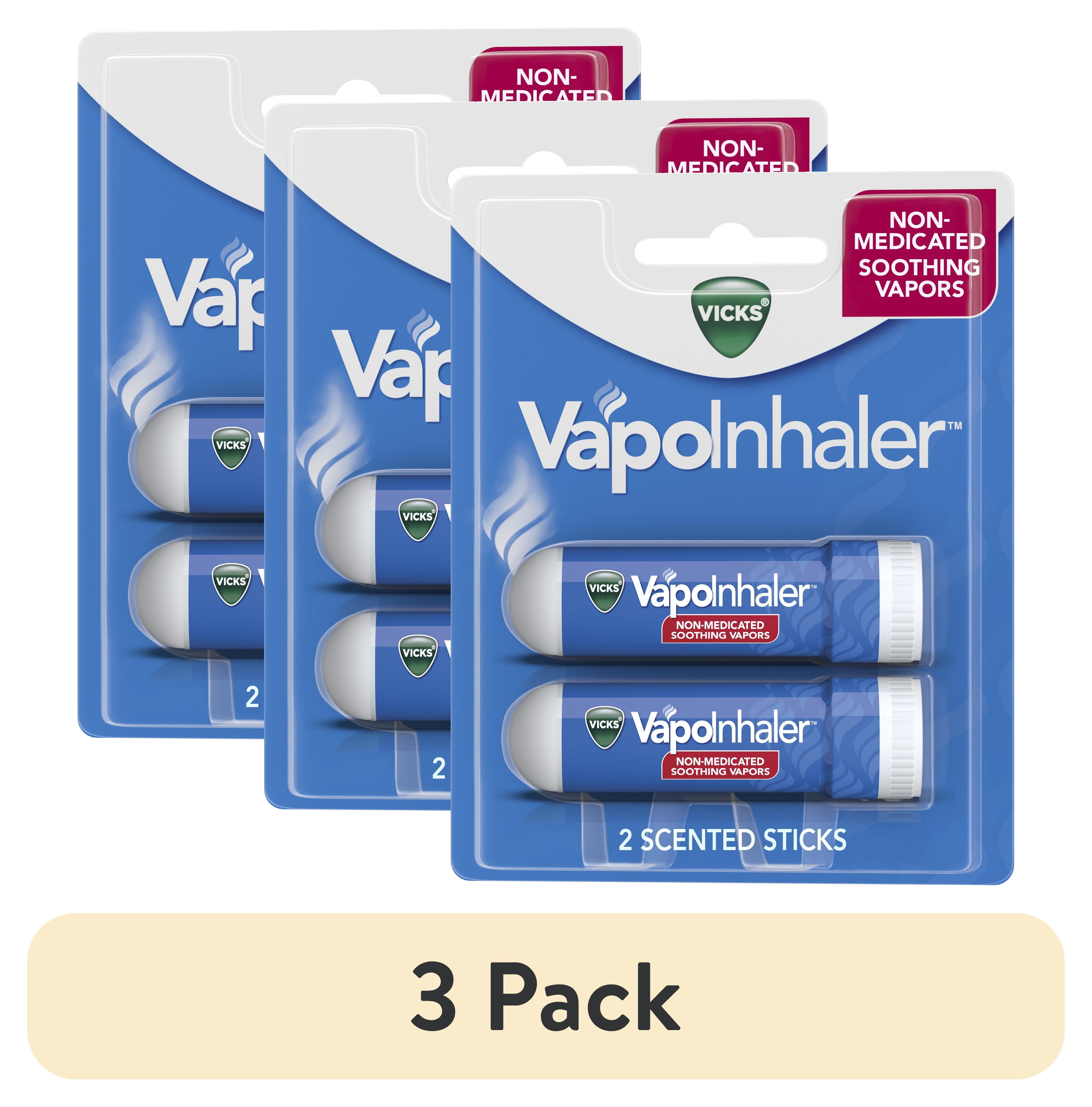 (3 pack) Vicks Vapo Inhaler, Soothing Non-Medicated Vapor Inhaler with ...