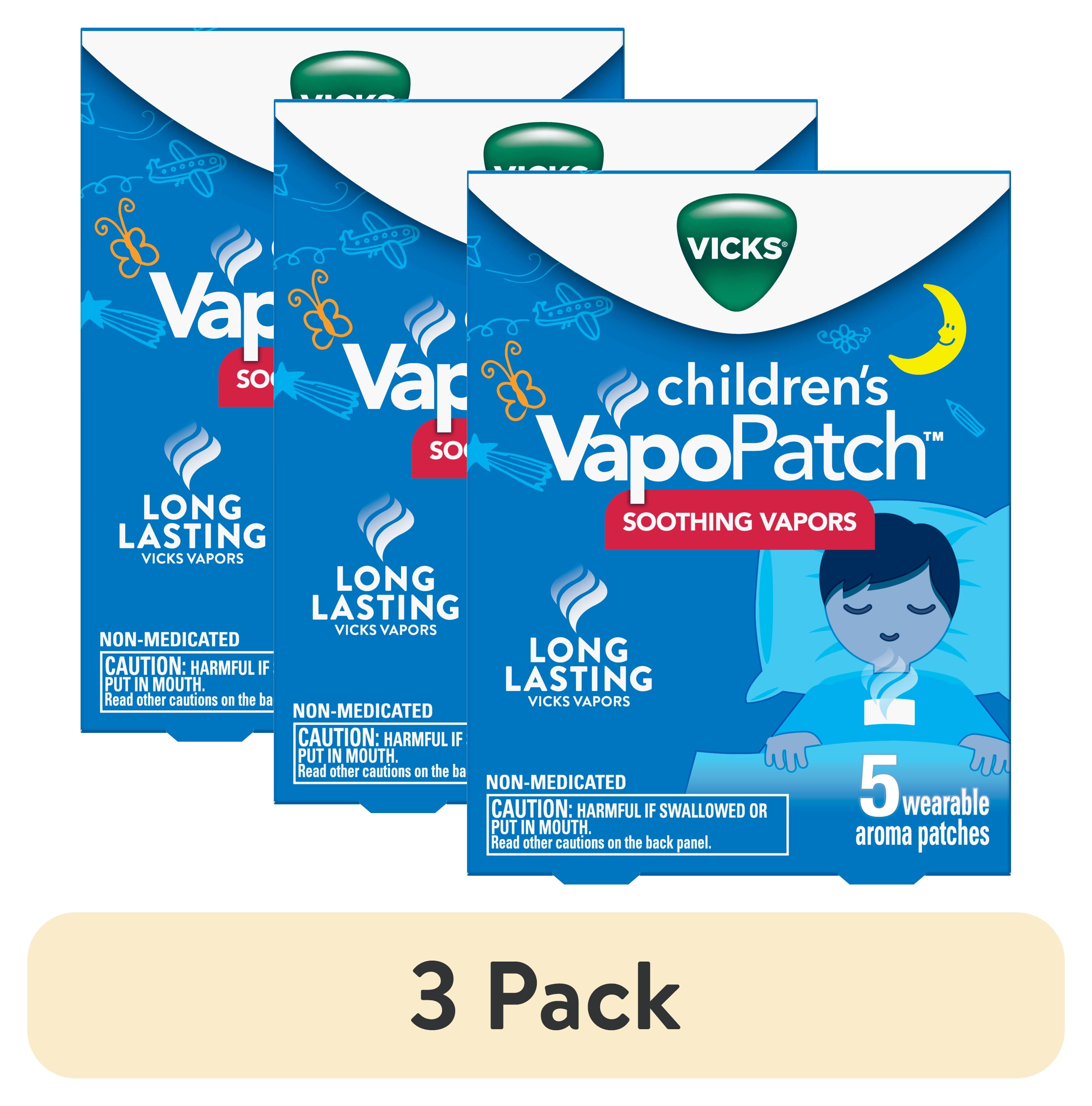 (3 pack) Vicks Vapo Patch Kids, Soothing Non-Medicated Vapor Patch for ...