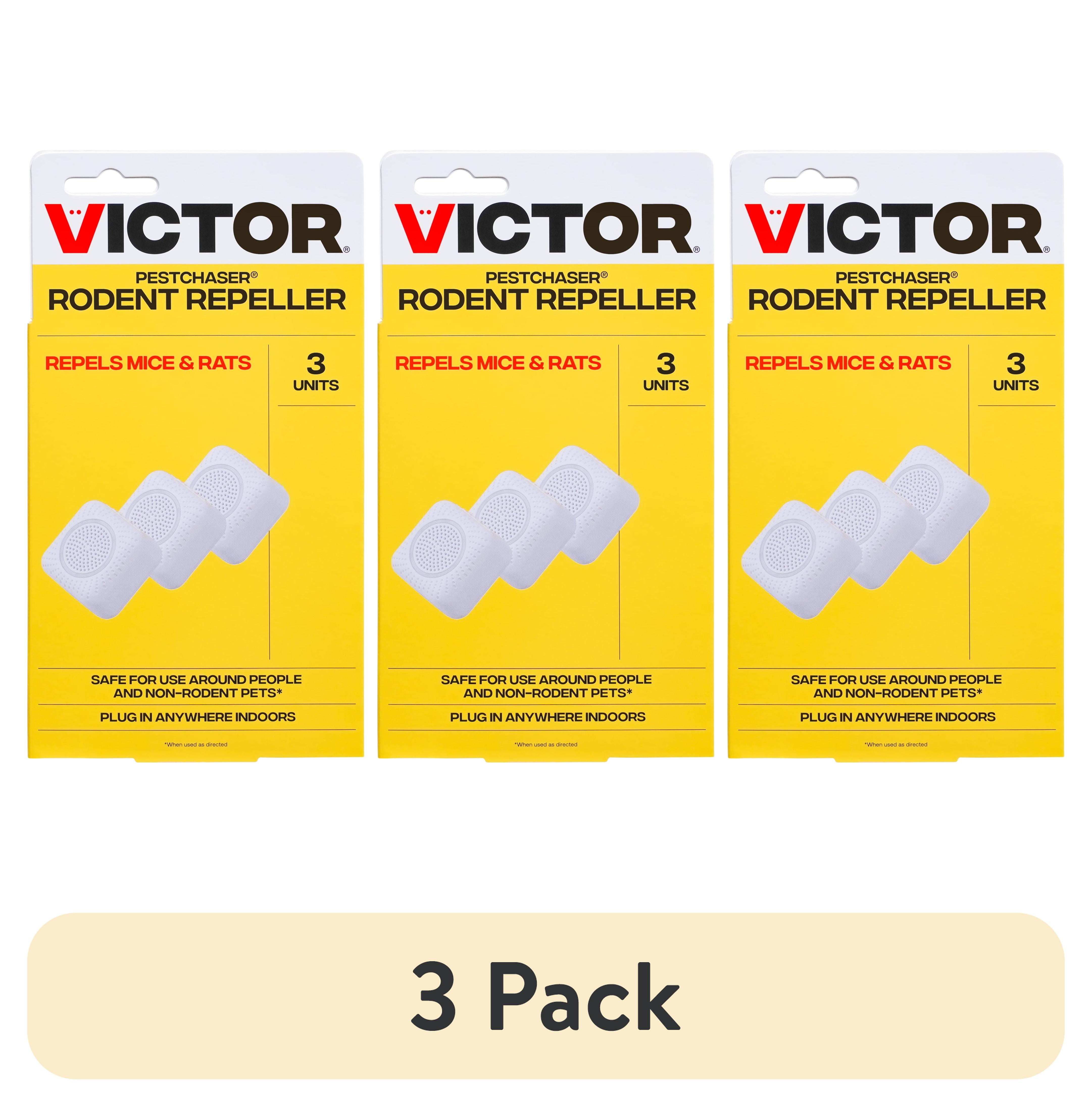 (3 pack) Victor PestChaser Rodent Repellent with Nightlight - 3 Pack ...