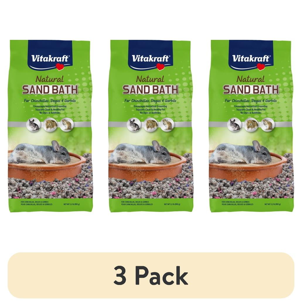 (3 pack) Vitakraft Natural Sand Bath for Chinchilla/Degu/Gerbil 2.2lb ...