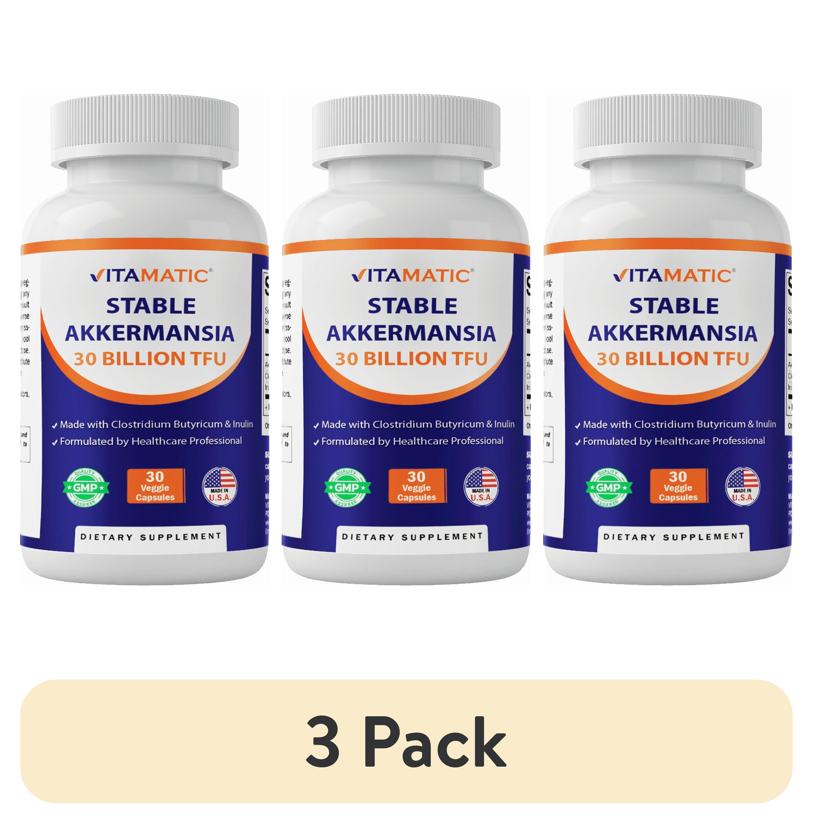 (3 pack) Vitamatic Akkermansia Muciniphila 30 Billion TFU + Clostridium ...