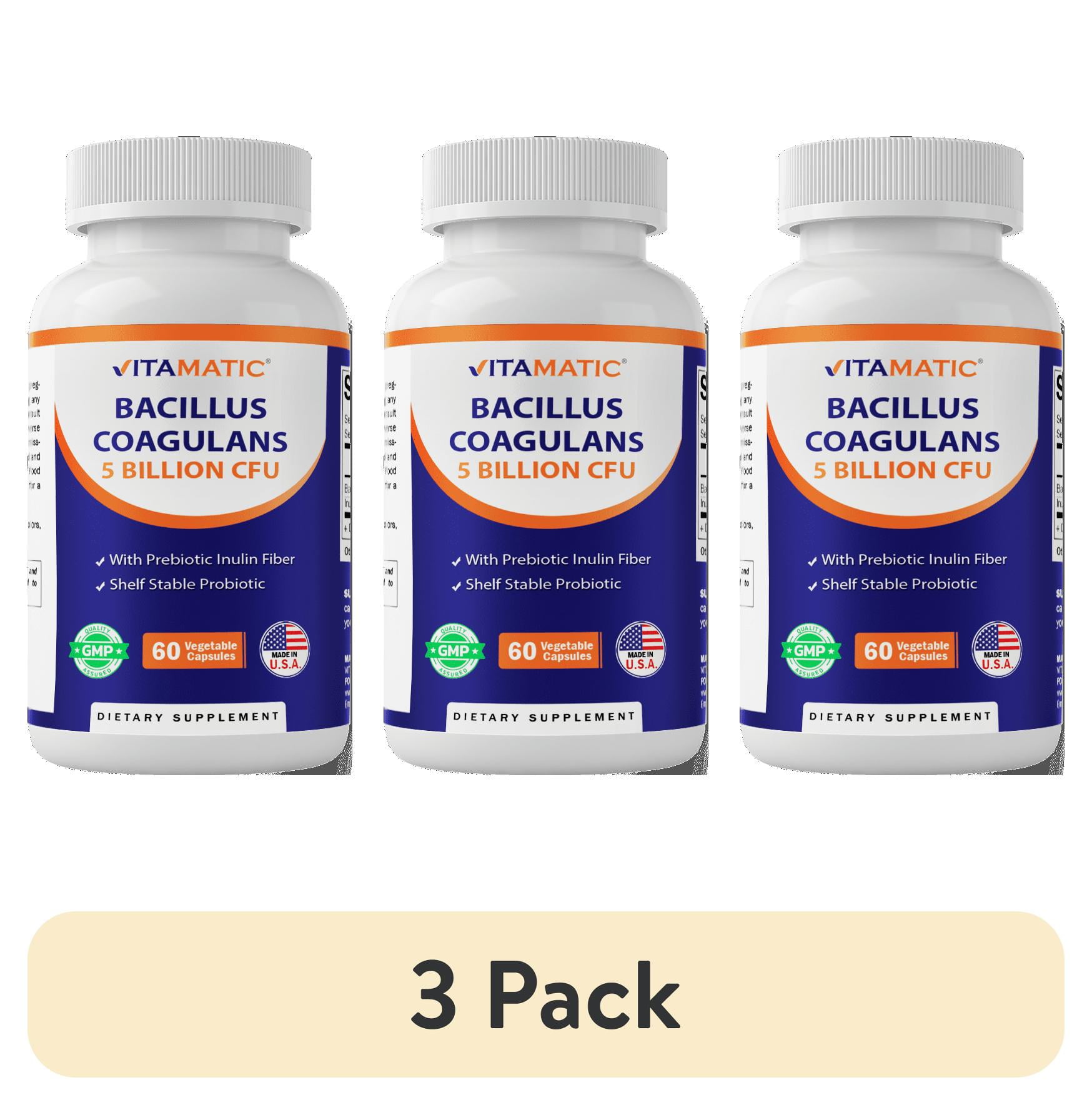 (3 pack) Vitamatic Bacillus Coagulans Shelf Stable Probiotic Supplement ...