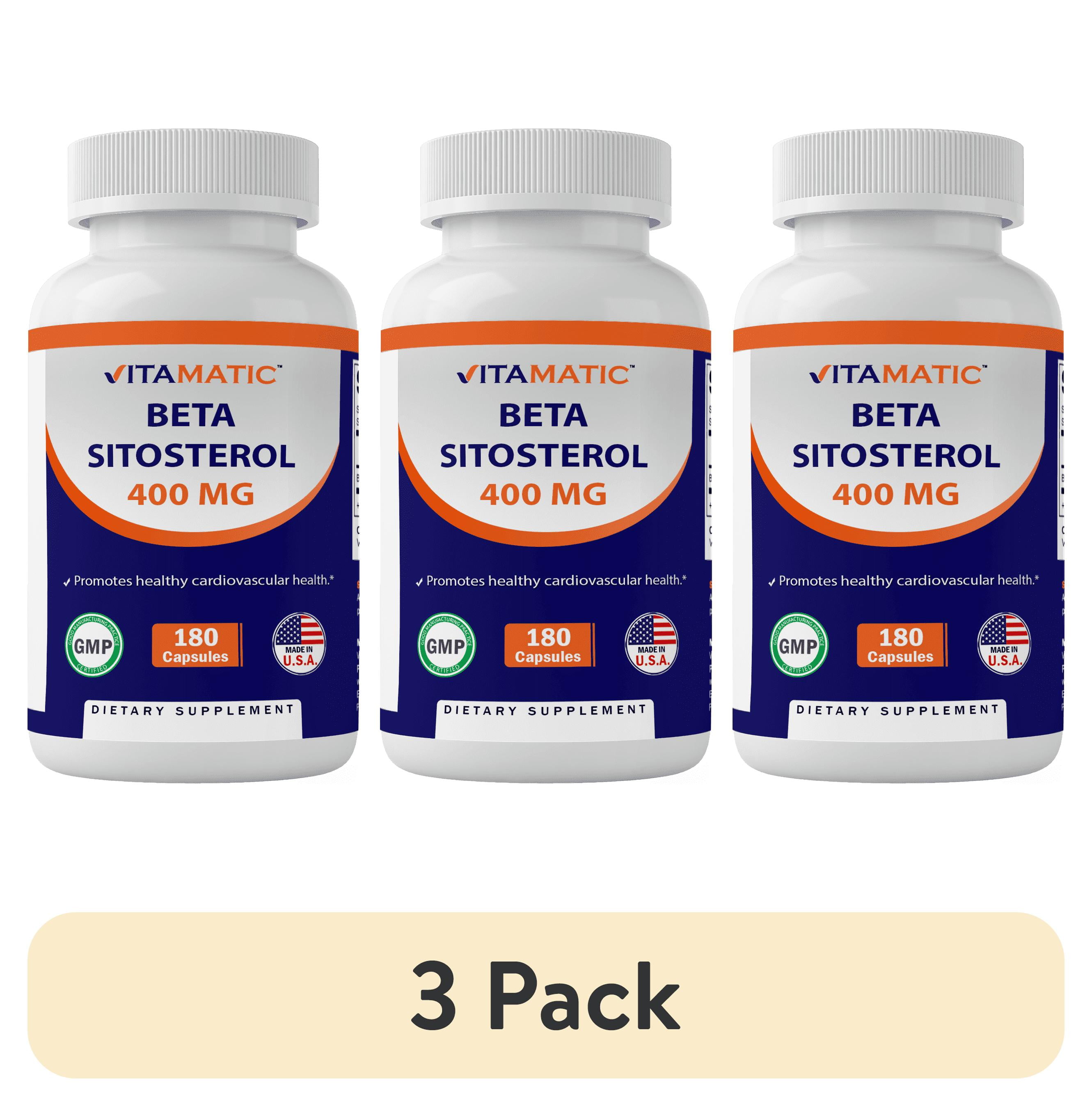 (3 pack) Vitamatic Beta Sitosterol Complex 400 mg 180 Capsules - Walmart.com