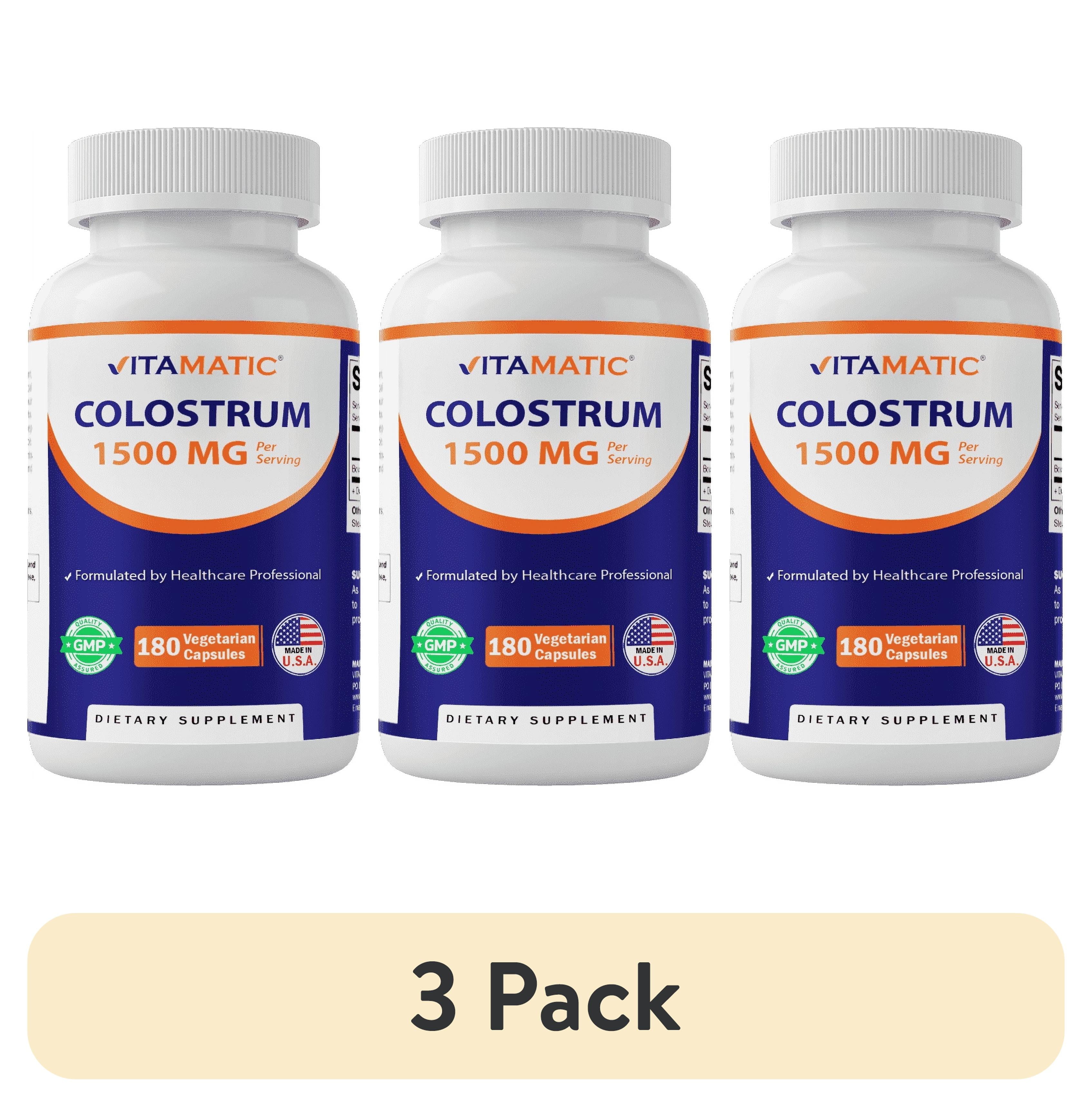 (3 pack) Vitamatic Bovine Colostrum 30% IgG Supplement 1500 mg per ...