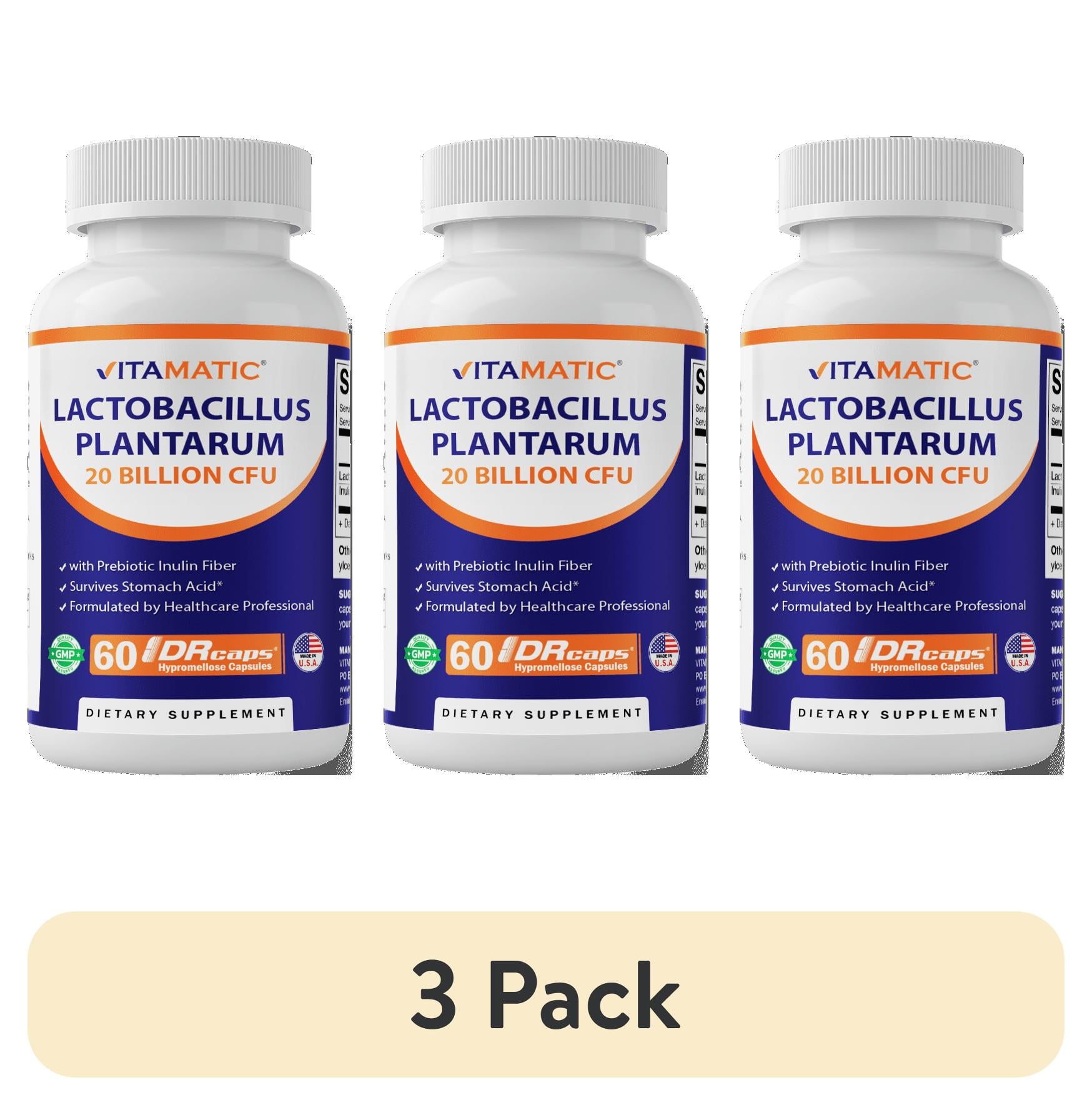 (3 pack) Vitamatic Lactobacillus Plantarum - 20 Billion per DR Capsule ...