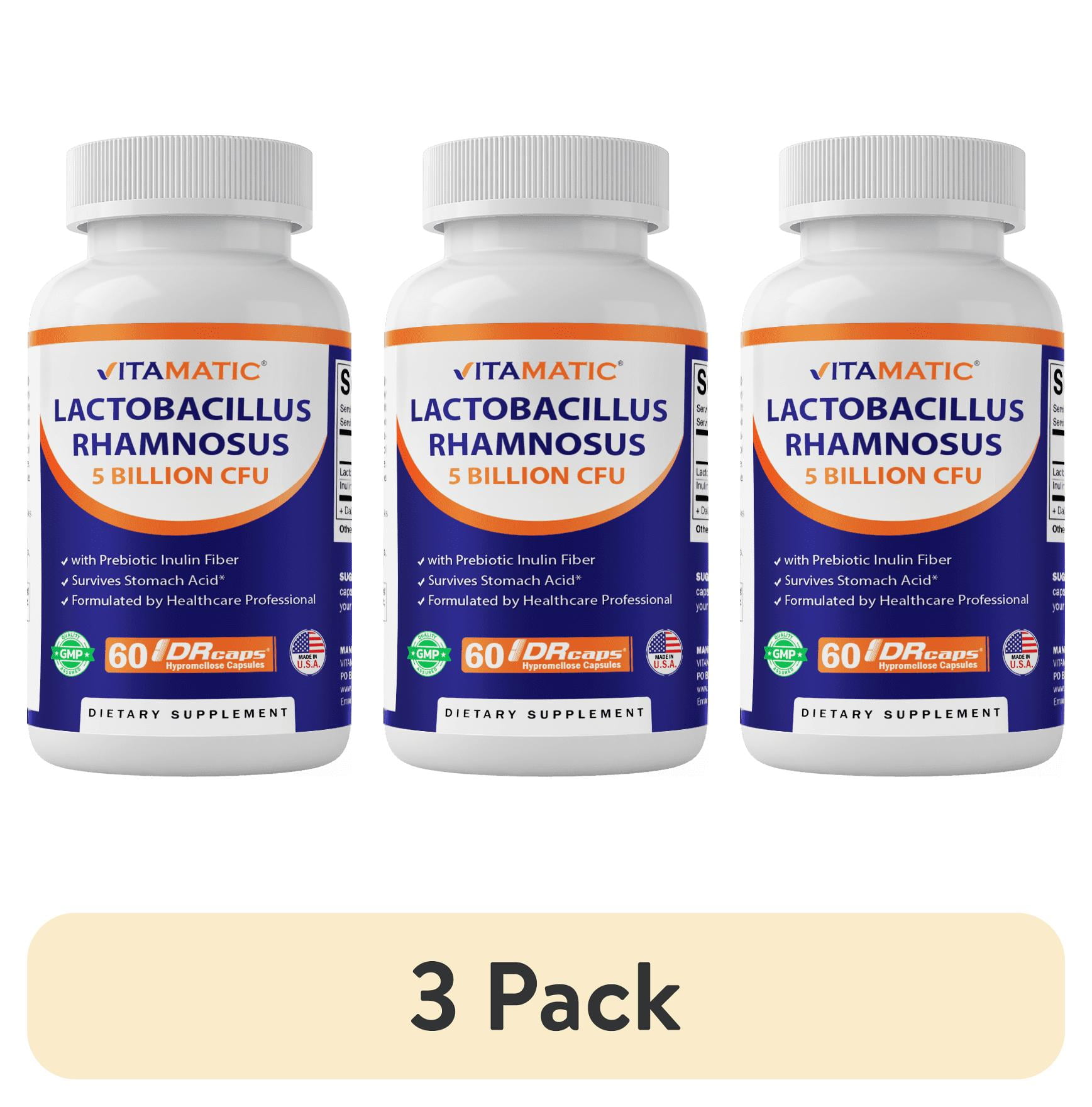 (3 pack) Vitamatic Lactobacillus Rhamnosus 5 Billion per DR Capsule (10 ...