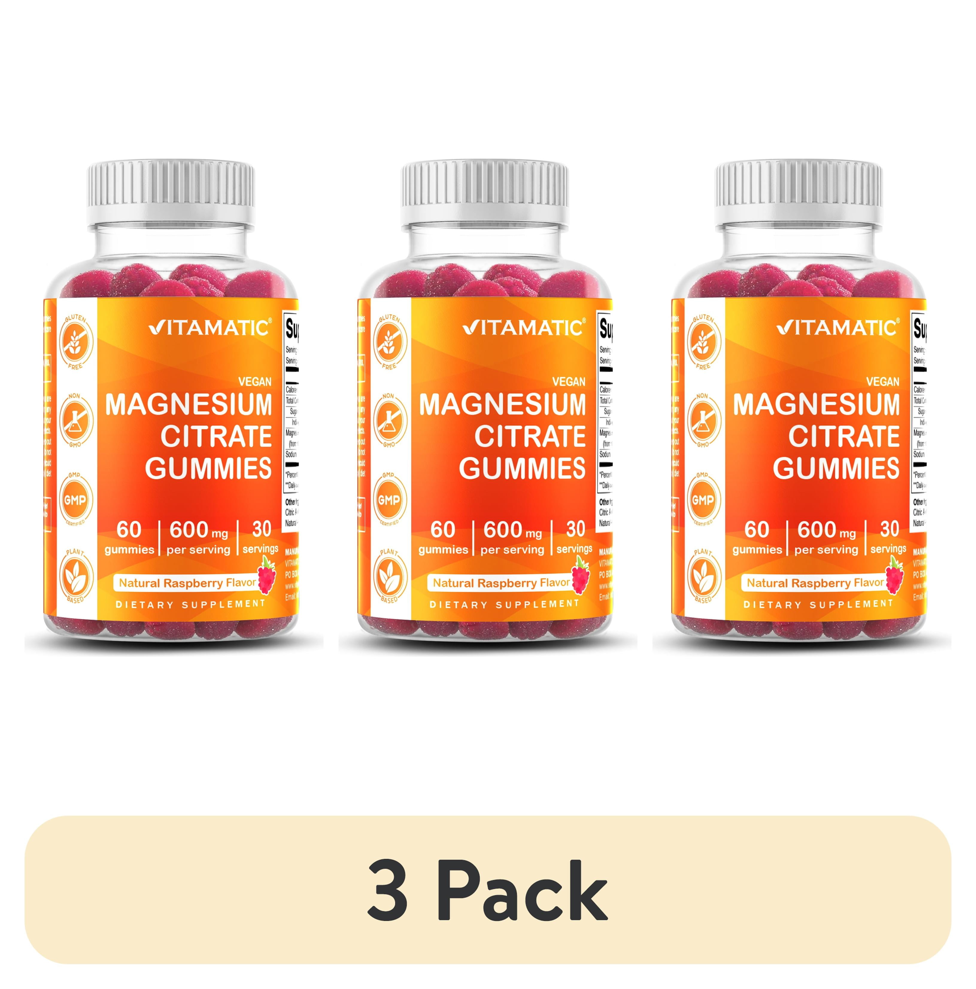 (3 pack) Vitamatic Magnesium Gummies 600mg per Serving - 60 Vegan ...