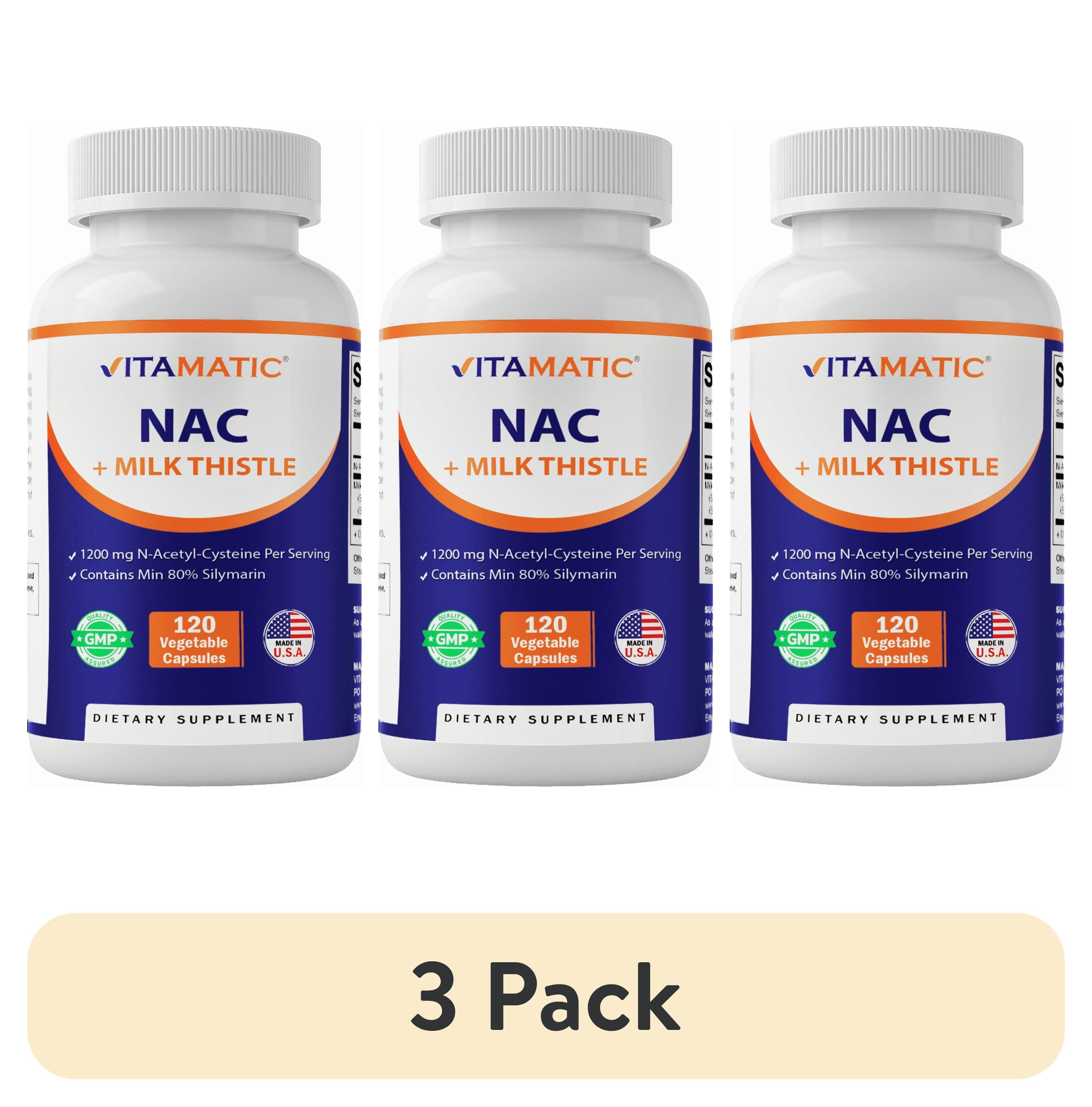 (3 pack) Vitamatic NAC Supplement N-Acetyl-L-Cysteine (NAC) with Milk ...