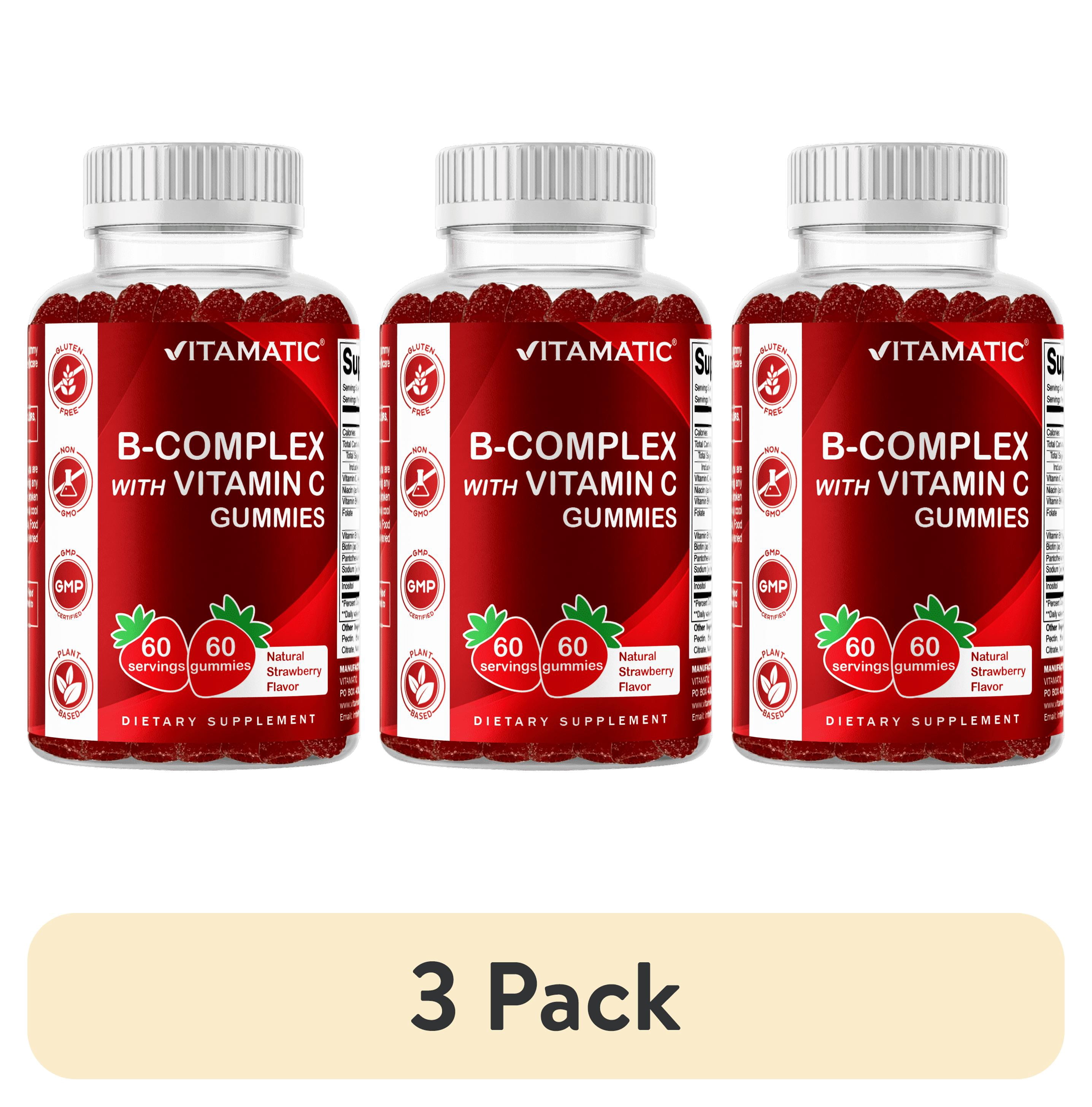 (3 pack) Vitamatic Vitamin B Complex Gummies with Vitamin C & Inositol ...