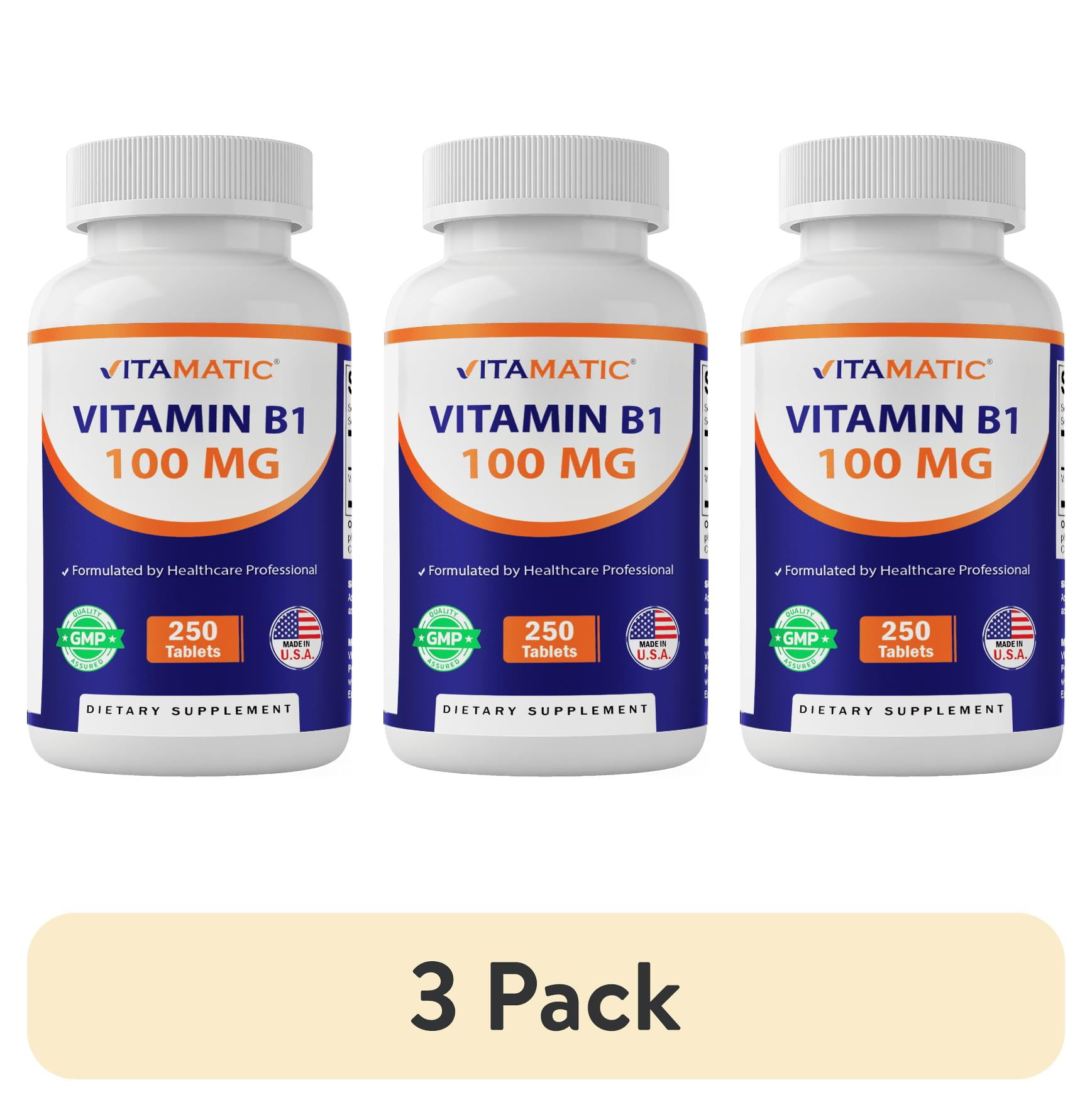 (3 pack) Vitamatic Vitamin B1 (As Thiamine Mononitrate) 100 mg - 250 ...