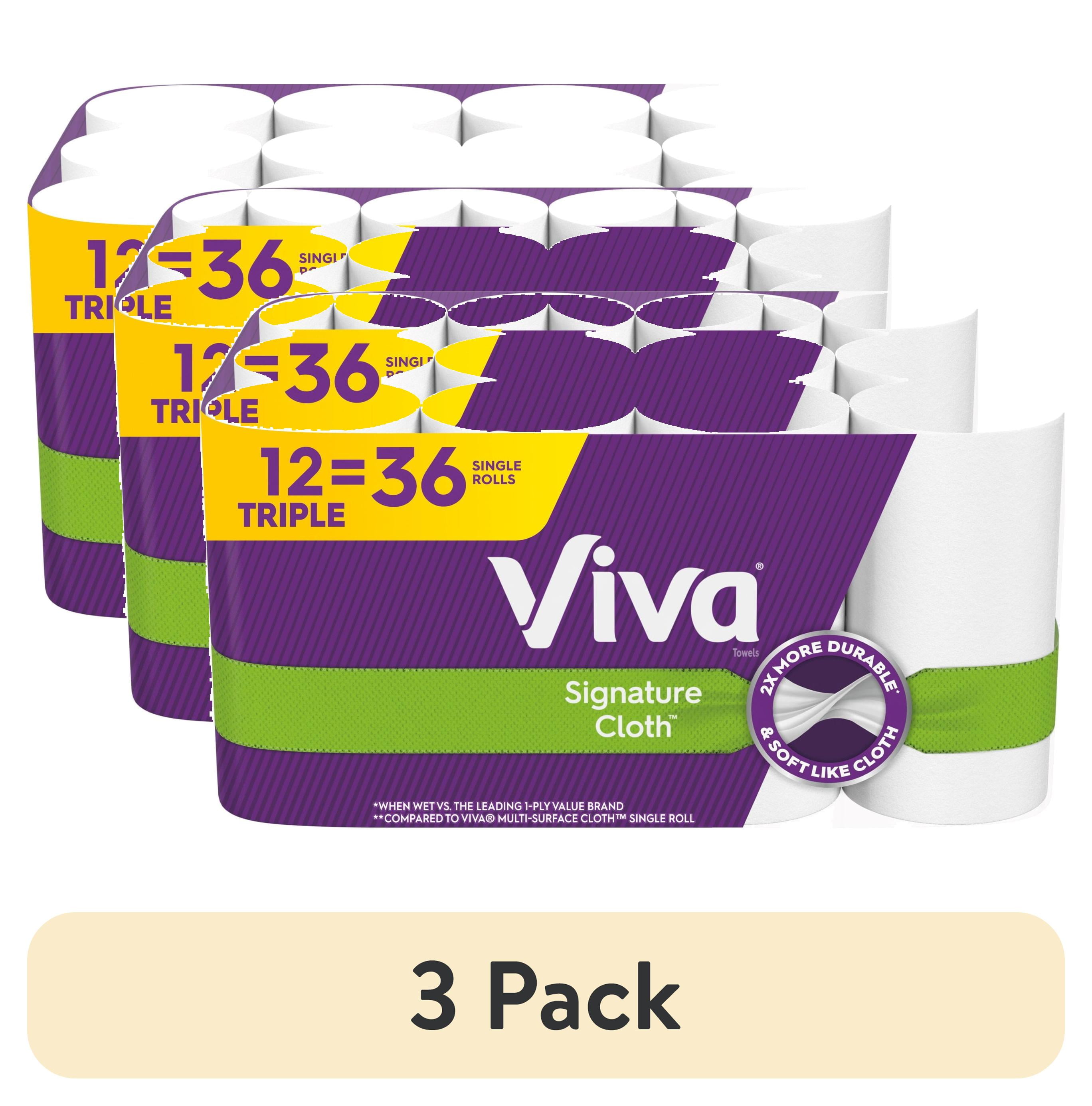 (3 pack) Viva Signature Cloth Paper Towels, 12 Triple Rolls - Walmart.com