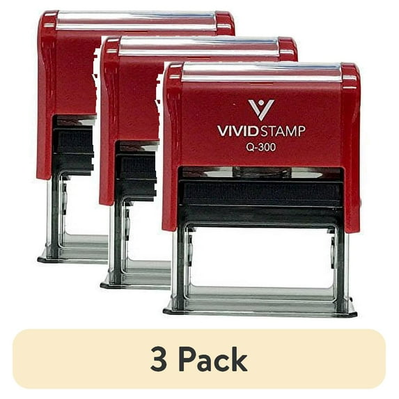 (3 pack) Vivid Stamp Do Not Bend Office Self-Inking Office Rubber Stamp ...