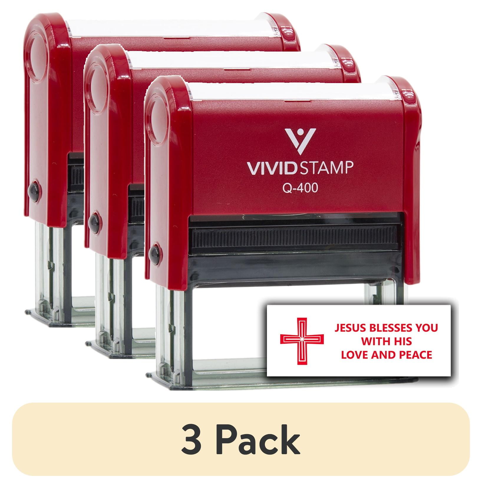 (3 pack) Vivid Stamp Jesus Blesses You With His Love and Peace Self ...