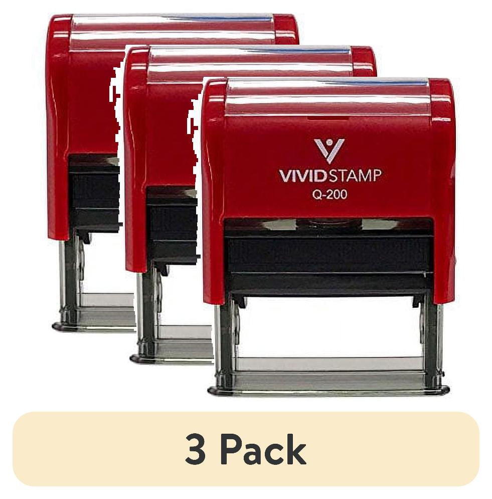 (3 pack) Vivid Stamp Received W/Border Self-Inking Office Rubber Stamp ...