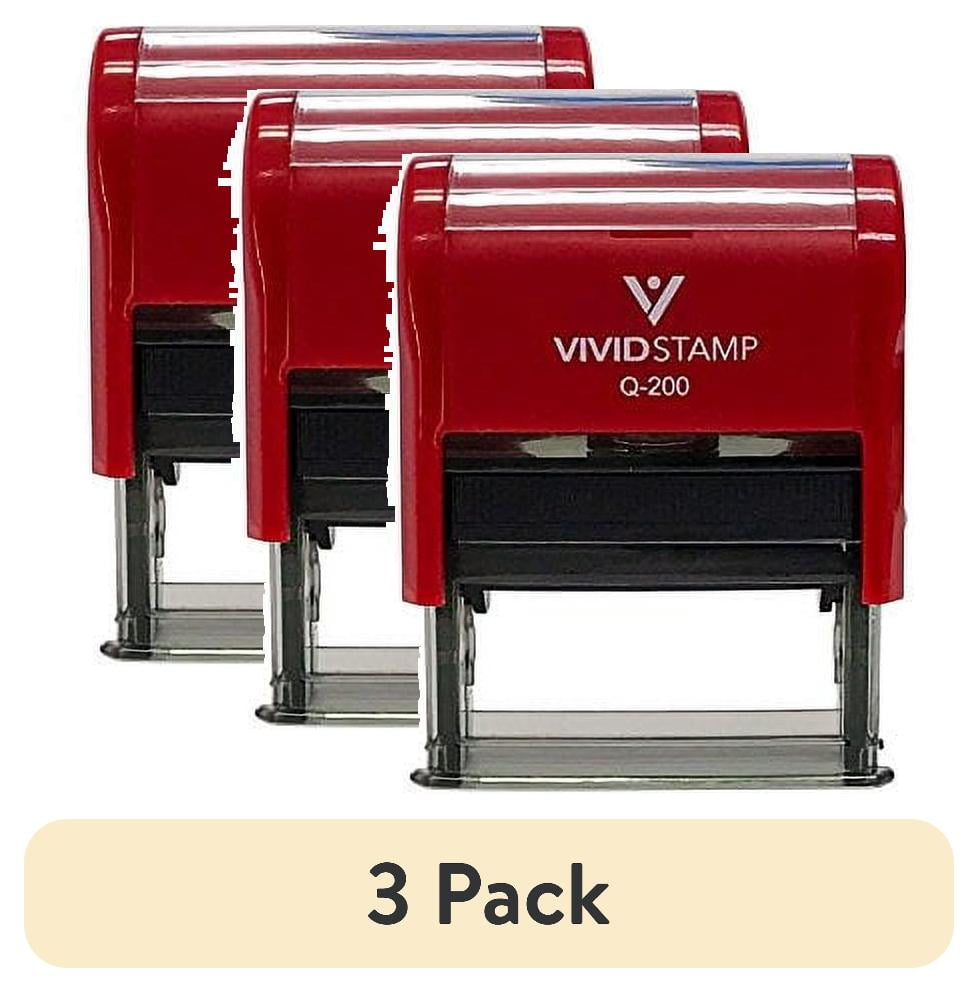 (3 pack) Vivid Stamp Urgent Office Self-Inking Office Rubber Stamp (Red ...