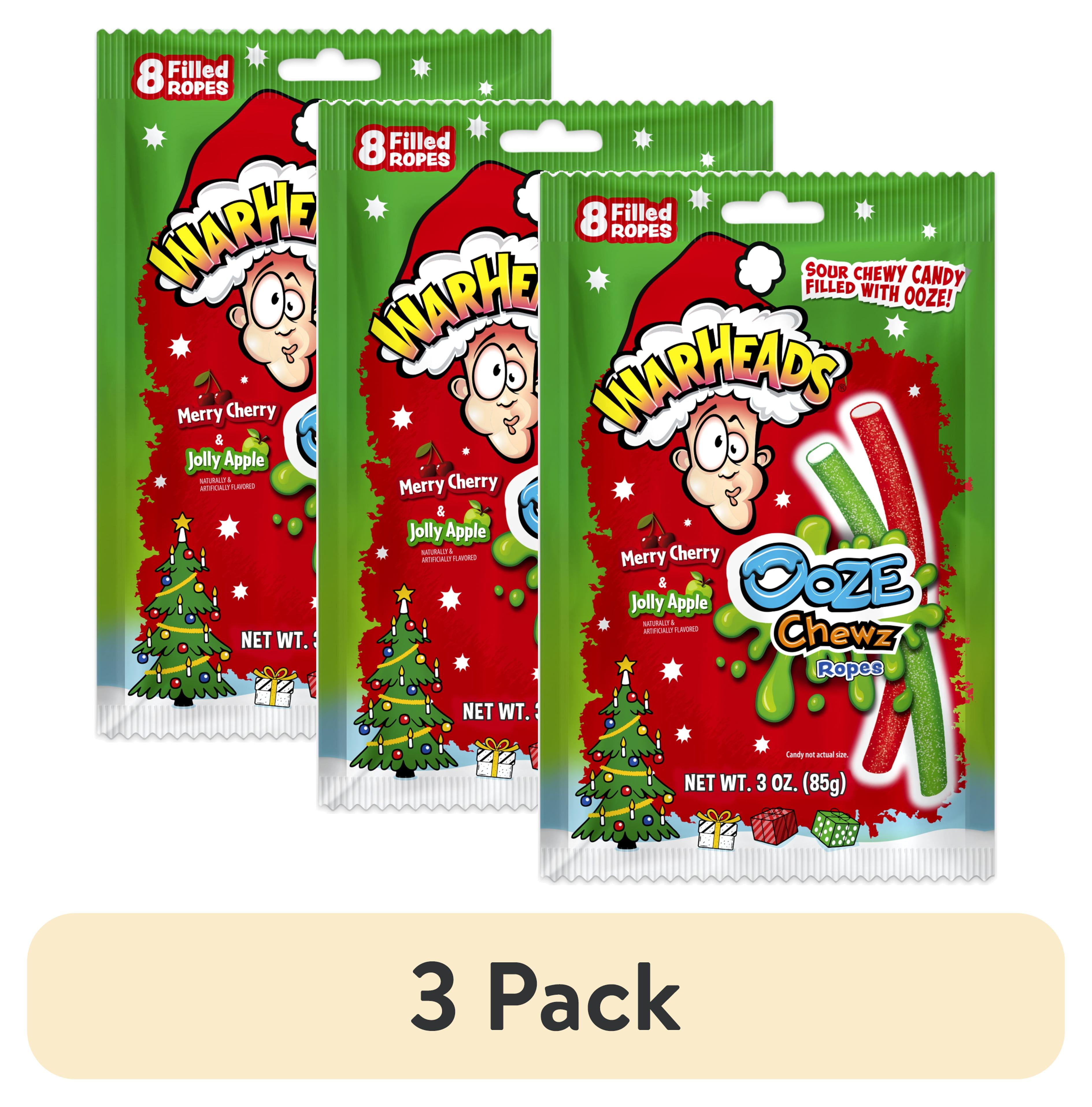 (3 pack) Warheads Ooze Chewz Holiday Candy Ropes, 3 oz - Walmart.com
