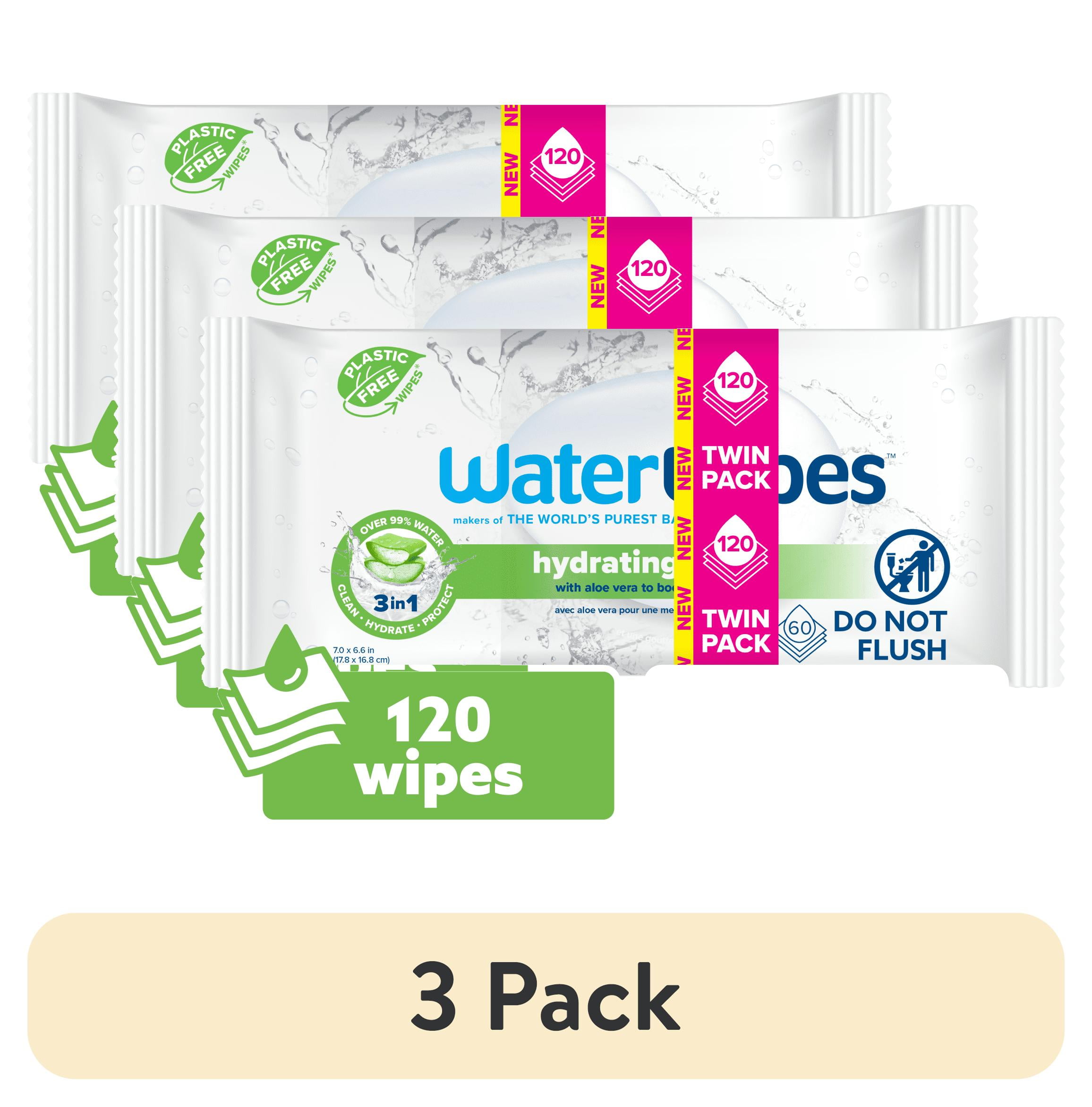 (3 pack) WaterWipes Hydrating Clean 99% Water-Based Aloe Vera Baby ...
