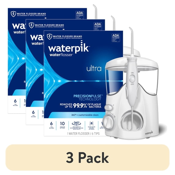 (3 pack) Waterpik Ultra Water Flosser with 10 Settings, 6 Tips, ADA ...