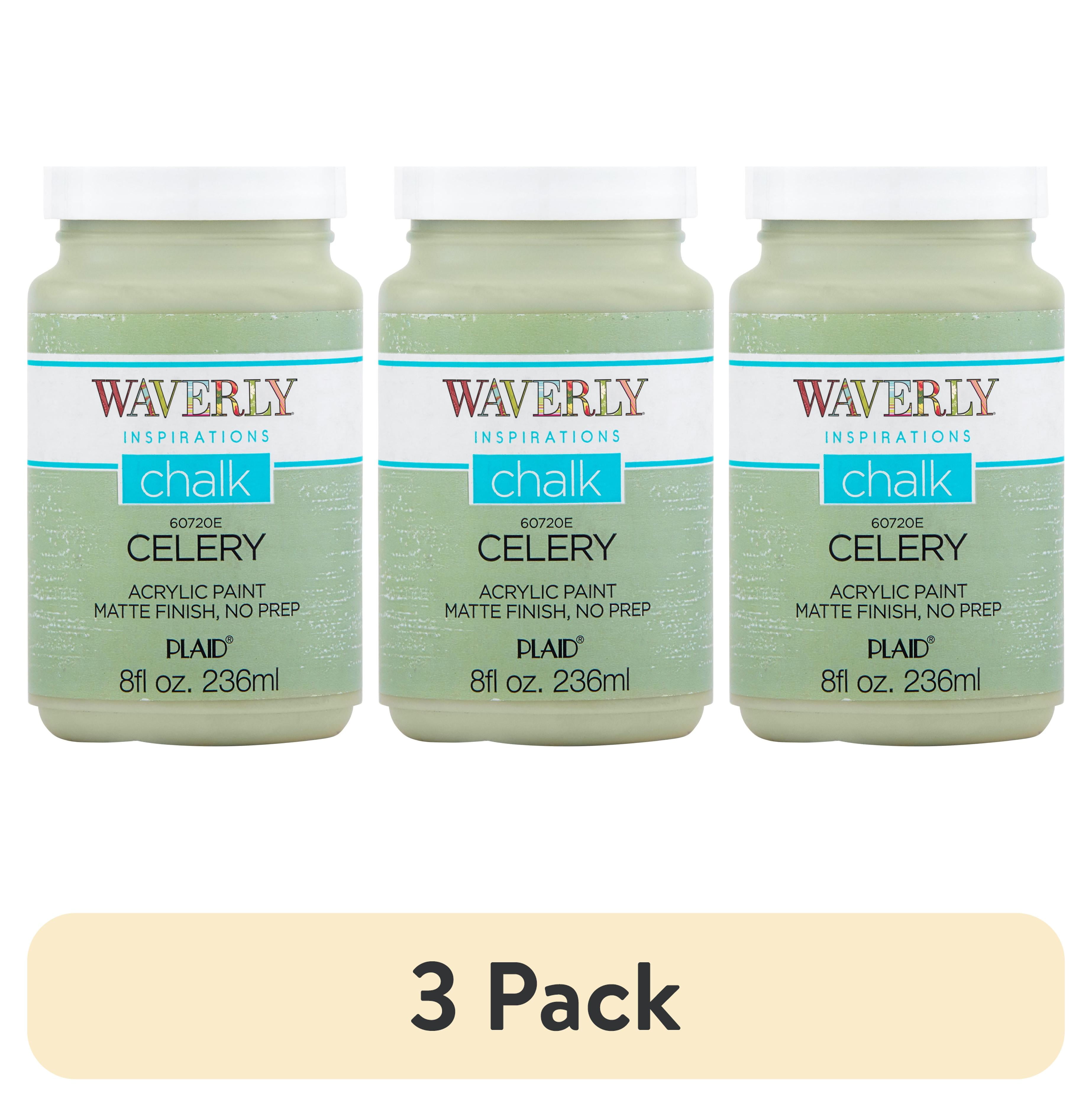 (3 pack) Waverly Inspirations Chalk Paint, Ultra Matte, Celery, 8 fl oz ...