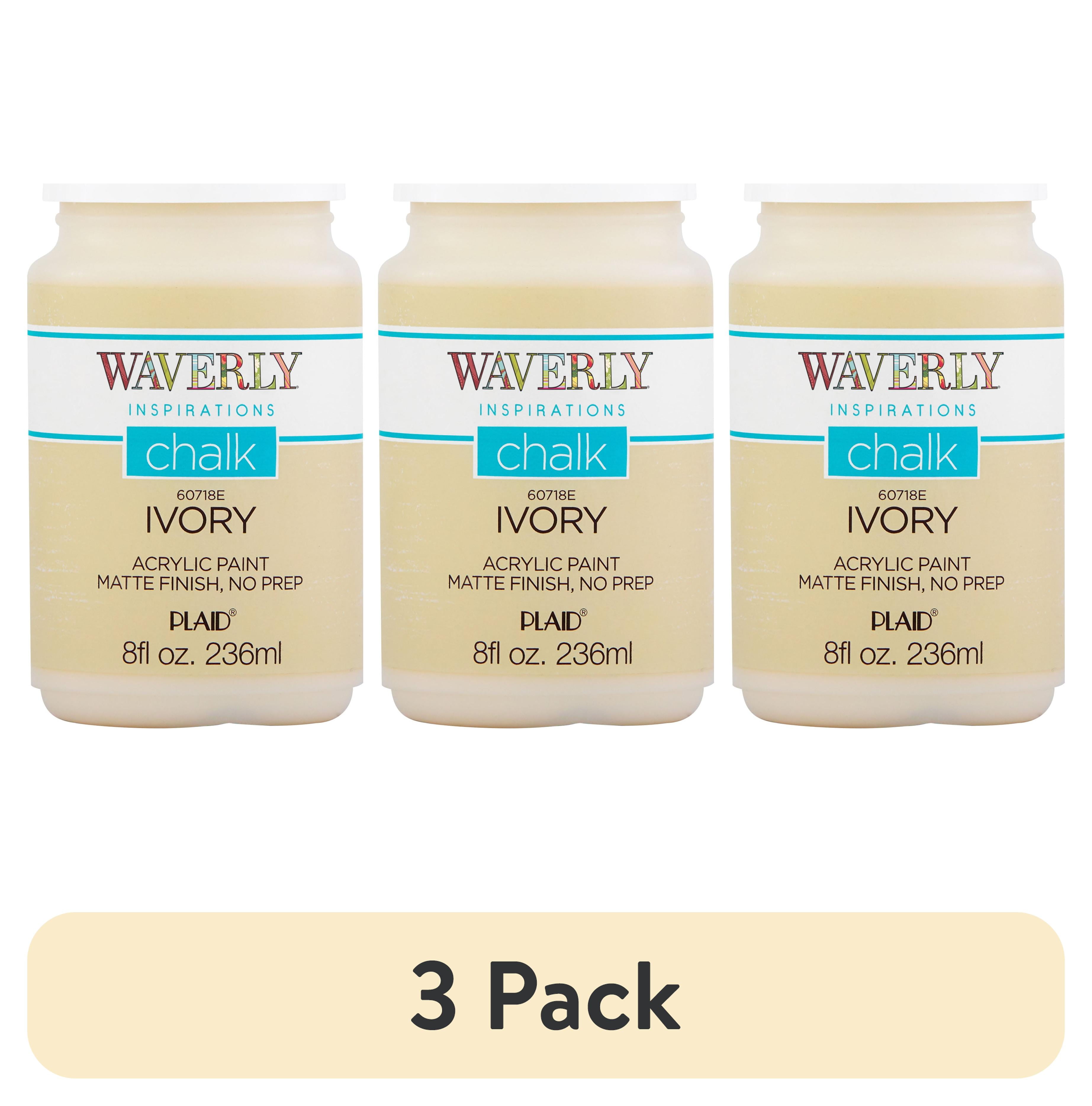 (3 pack) Waverly Inspirations Chalk Paint, Ultra Matte, Ivory, 8 fl oz ...