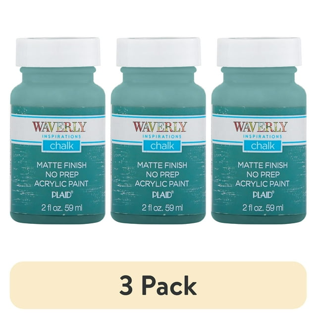 (3 pack) Waverly Inspirations Chalk Paint, Ultra Matte, Moss, 2 fl oz ...